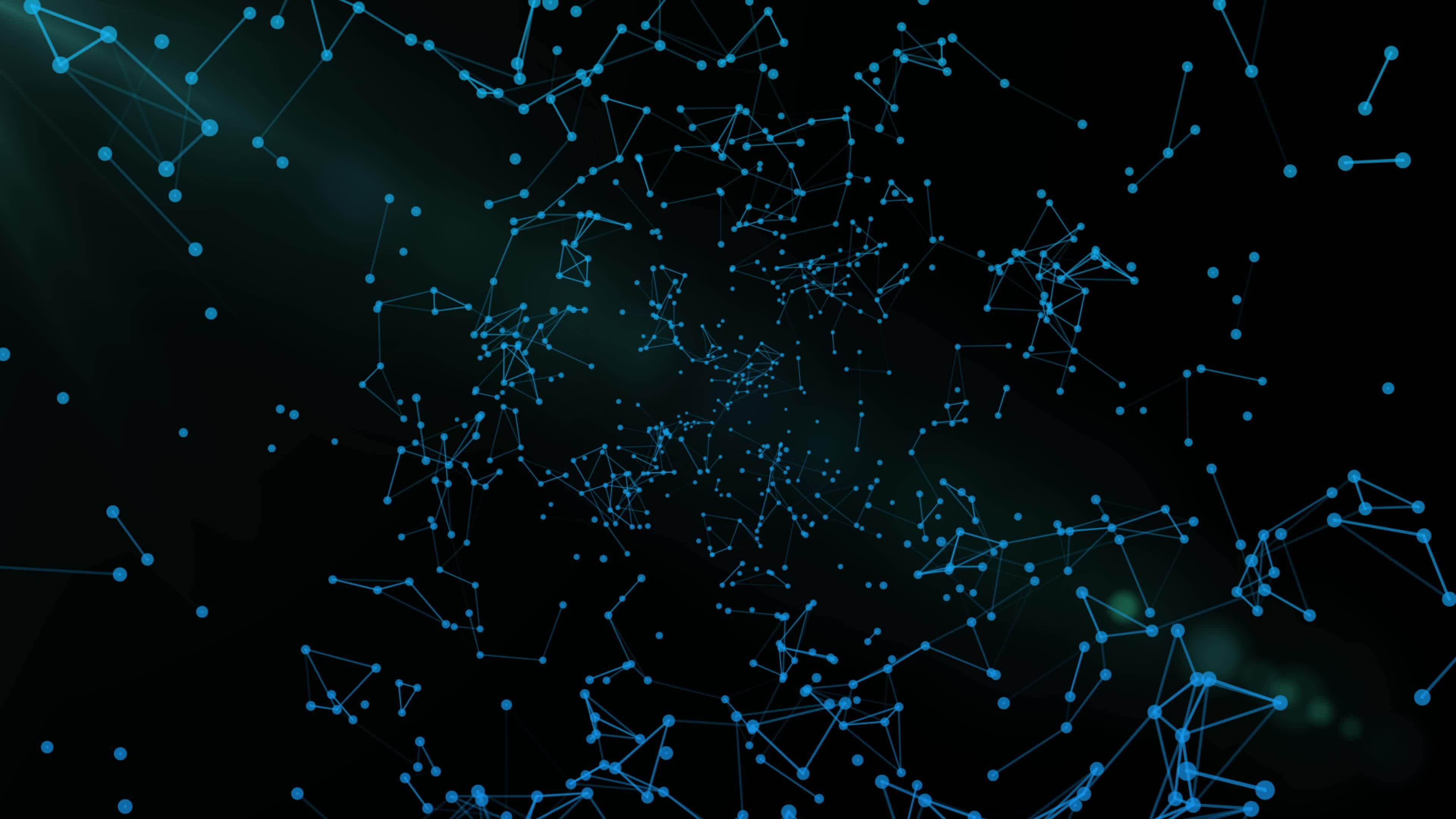 Technology Network Background Concept. A Flying Through Digital Data Tunnel, Made Of Digital ...