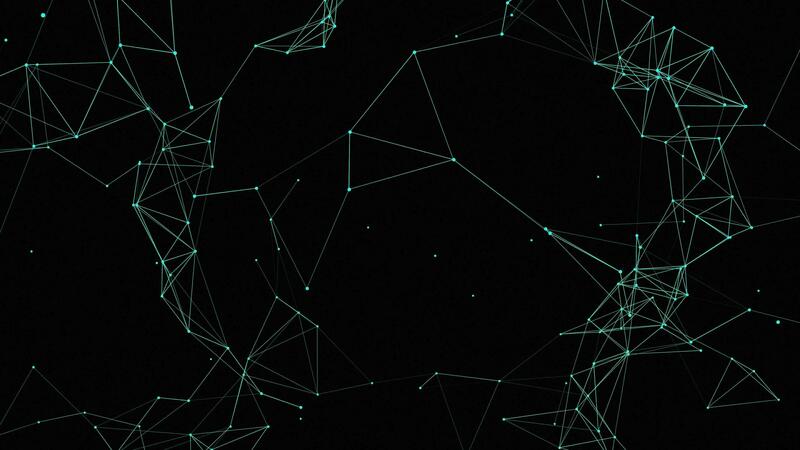 Plexus of abstract neon geometrical lines with moving triangles and dots. Loop animations ...