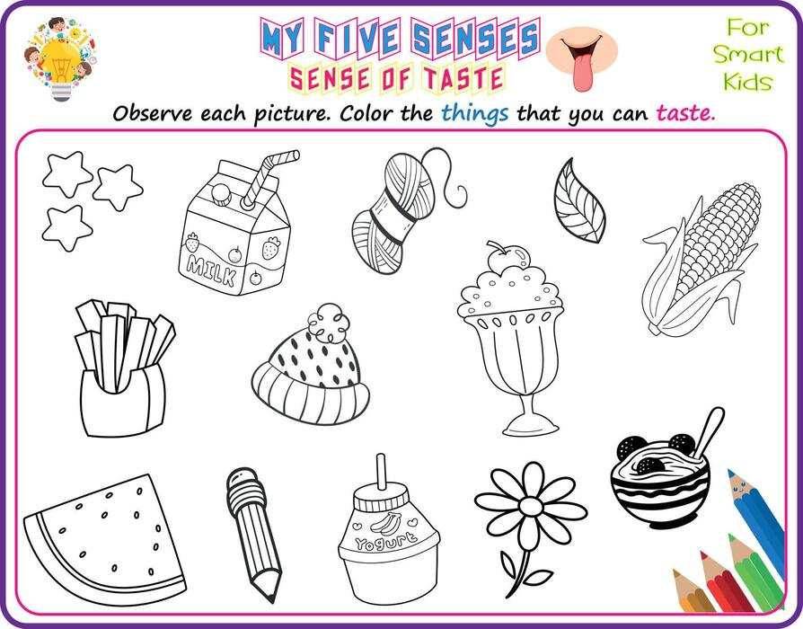 sense of taste coloring pages