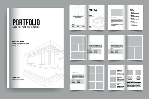 Architecture Portfolio Template Vector Art, Icons, and Graphics for ...