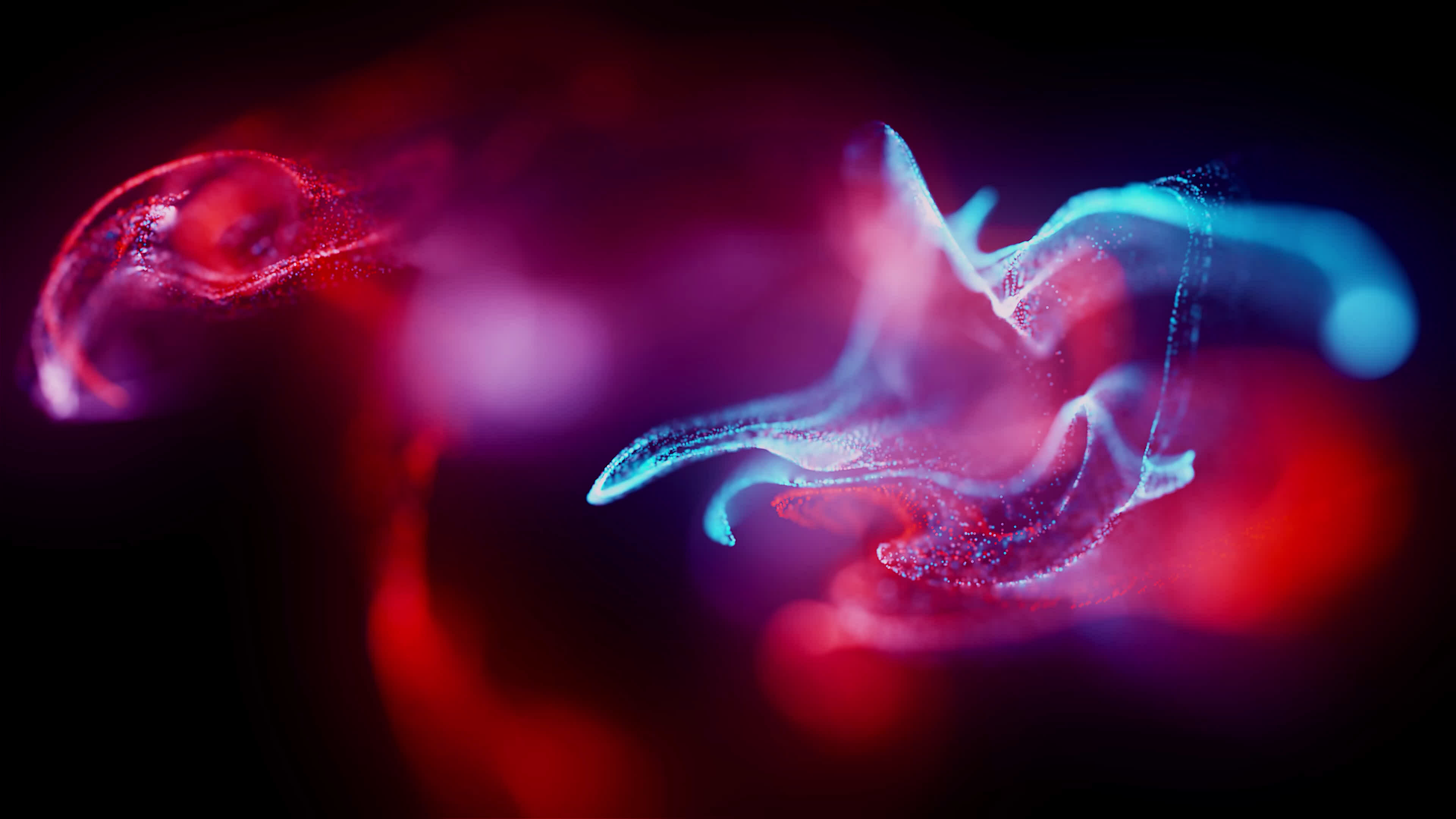 Abstract splash Fluid neon Particle Animation Colorful Digital Particles Background Loop ...