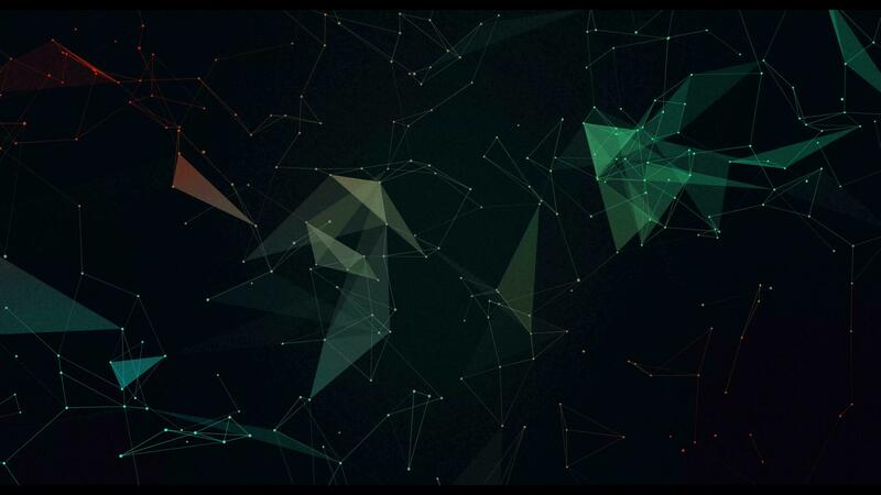 Connecting dots and lines. Global network connection. Green Plexus abstract technology. Science ...