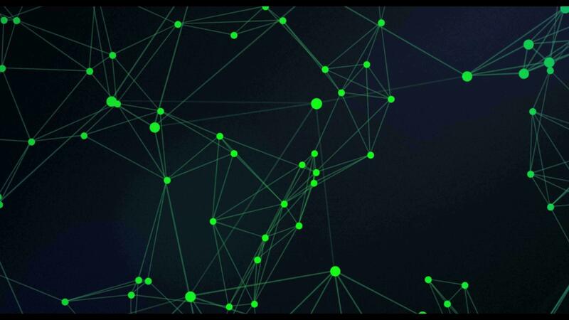 Abstract Plexus Of Moving Glowing Dots Lines And Triangles Network Or Digital Connection