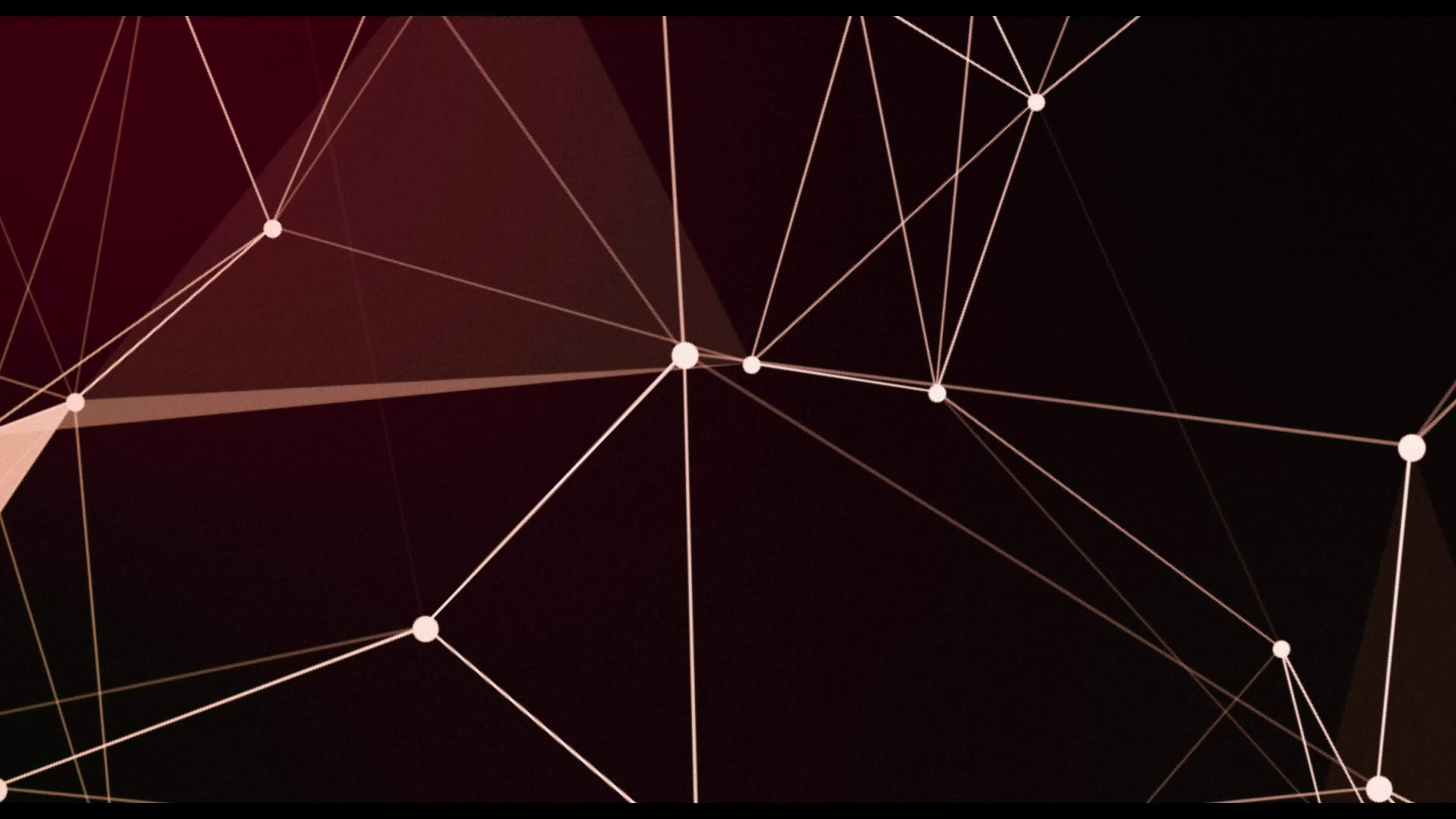 Futuristic Plexus Animation With Glowing Triangles In Slow Motion Loop
