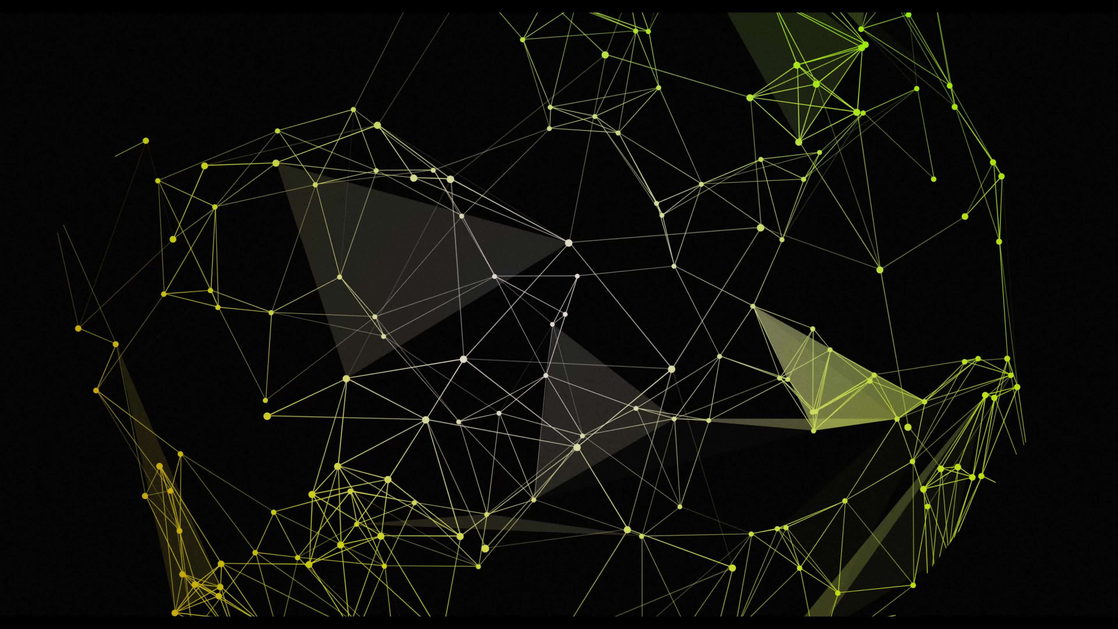 Abstract Plexus Of Moving Glowing Dots Lines And Triangles Network Or Digital Connection