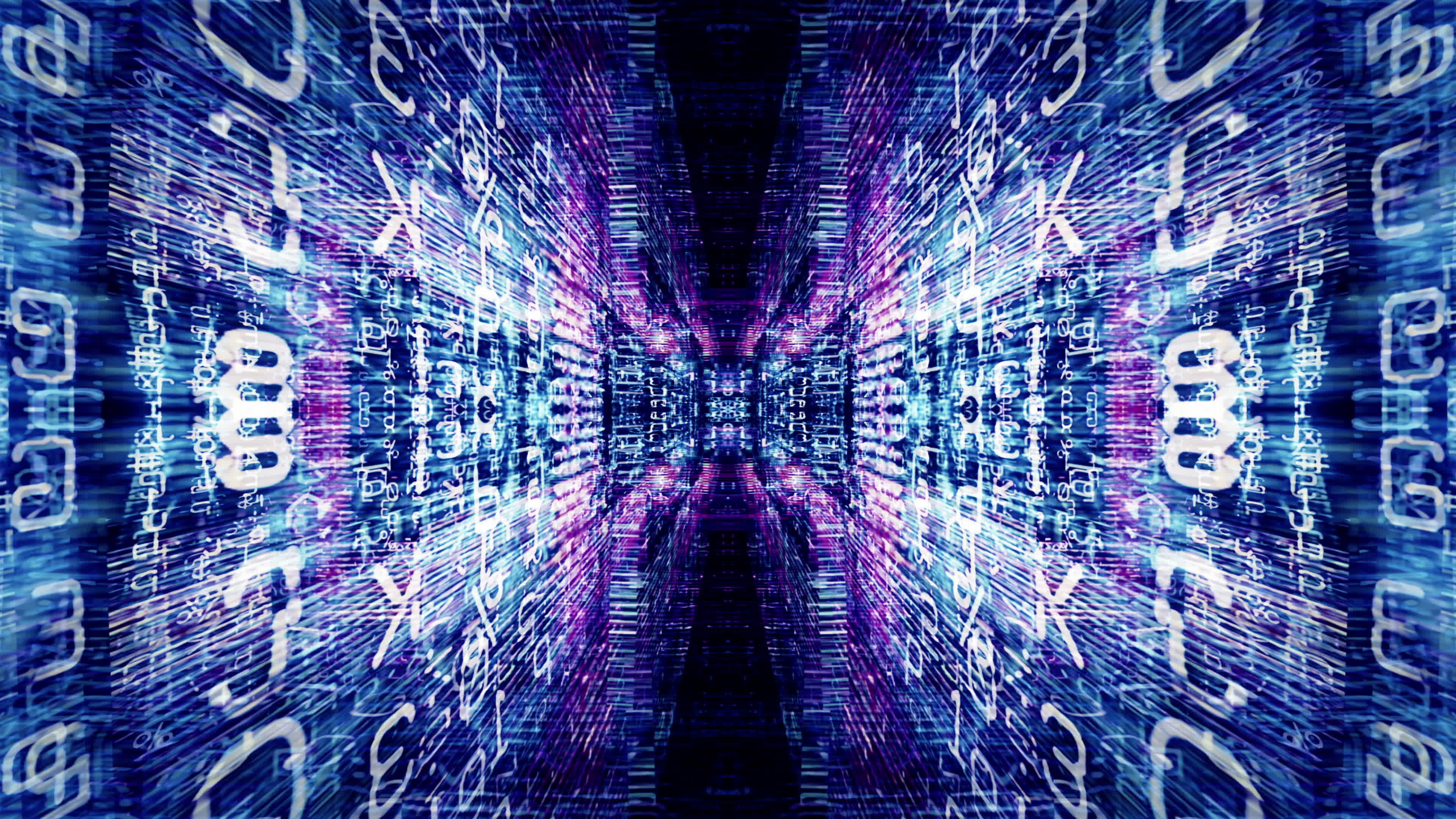Streaming Digital Data Abstraction With Numbers Letters And Light Effects Loop 23730797 Stock