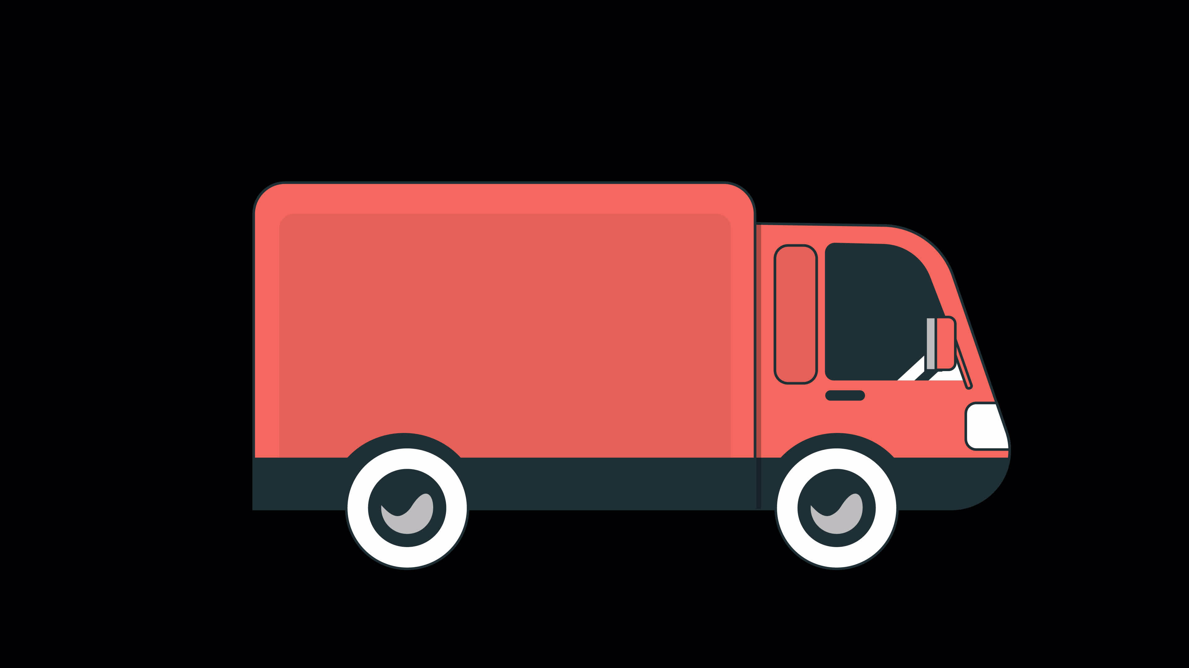 Delivery Truck Flat Cartoon Style Explainer Animation - Transparent Video 23750604 Stock Video ...