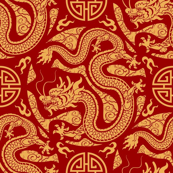 Dragon Pattern Vector Art, Icons, and Graphics for Free Download
