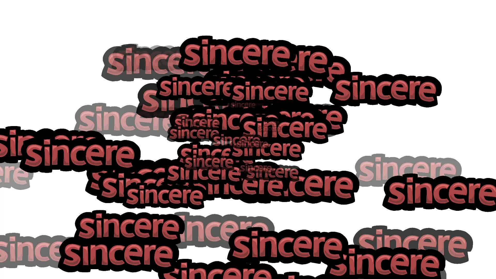 animated video scattered with the words SINCERE on a white background 23794215 Stock Video at ...