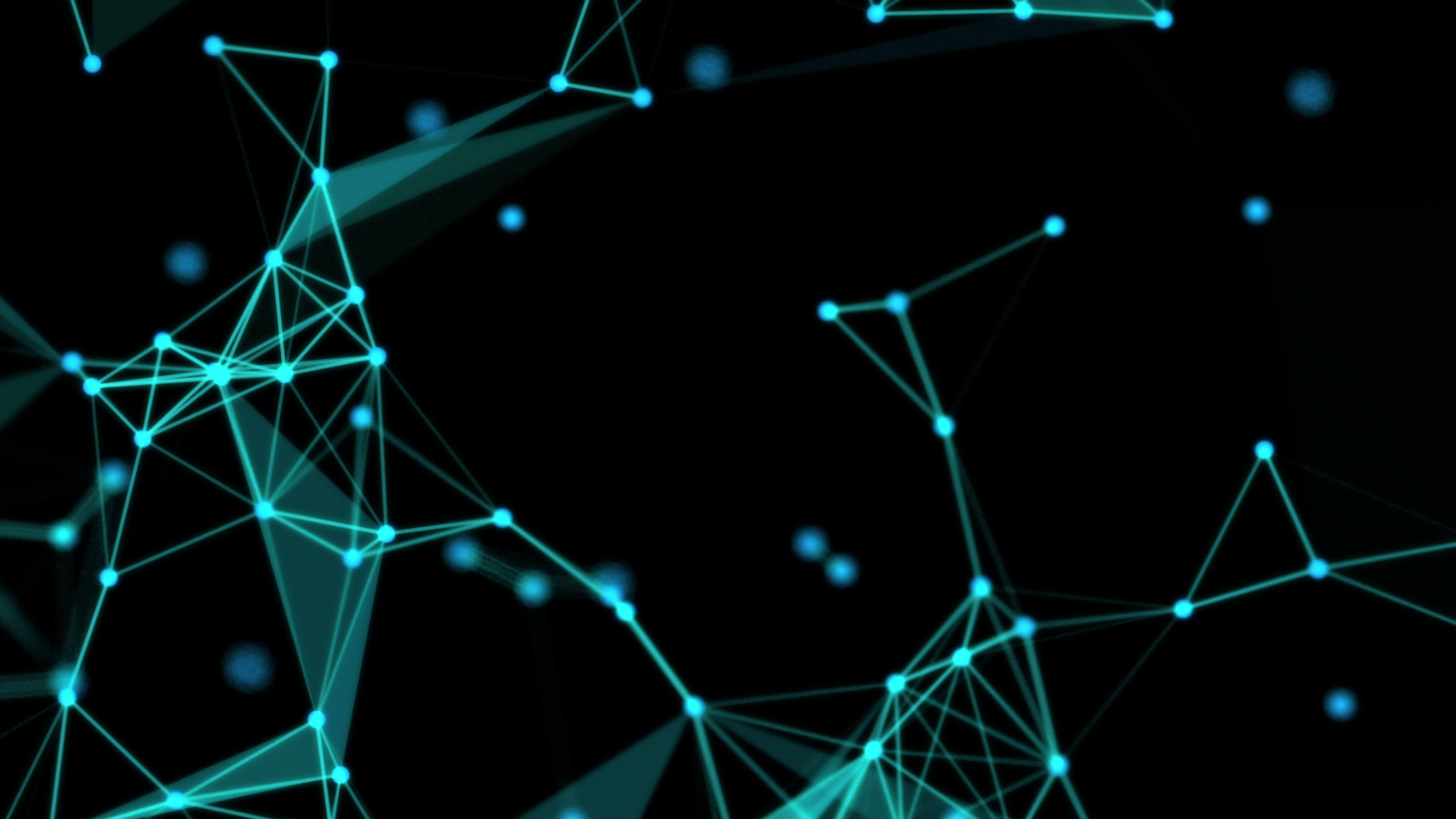 Abstract Digital Connection Moving Dots And Lines Technology