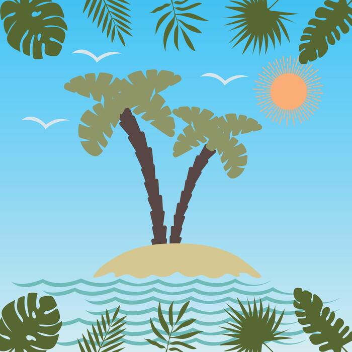 Palm Tree Island Vector Art, Icons, and Graphics for Free Download