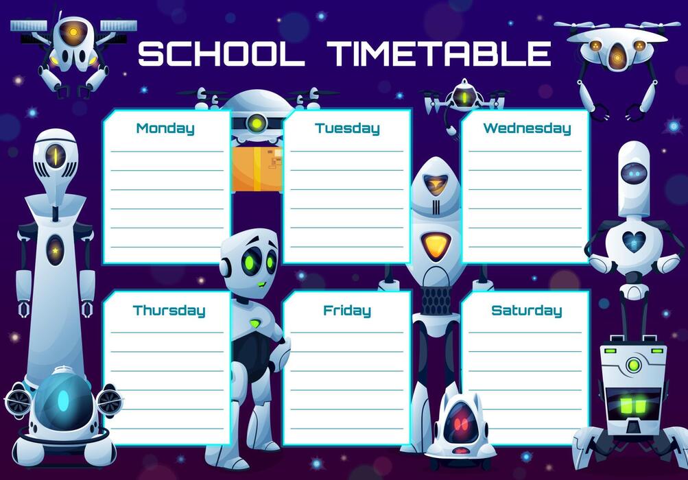 School Timetable Vector Art, Icons, and Graphics for Free Download