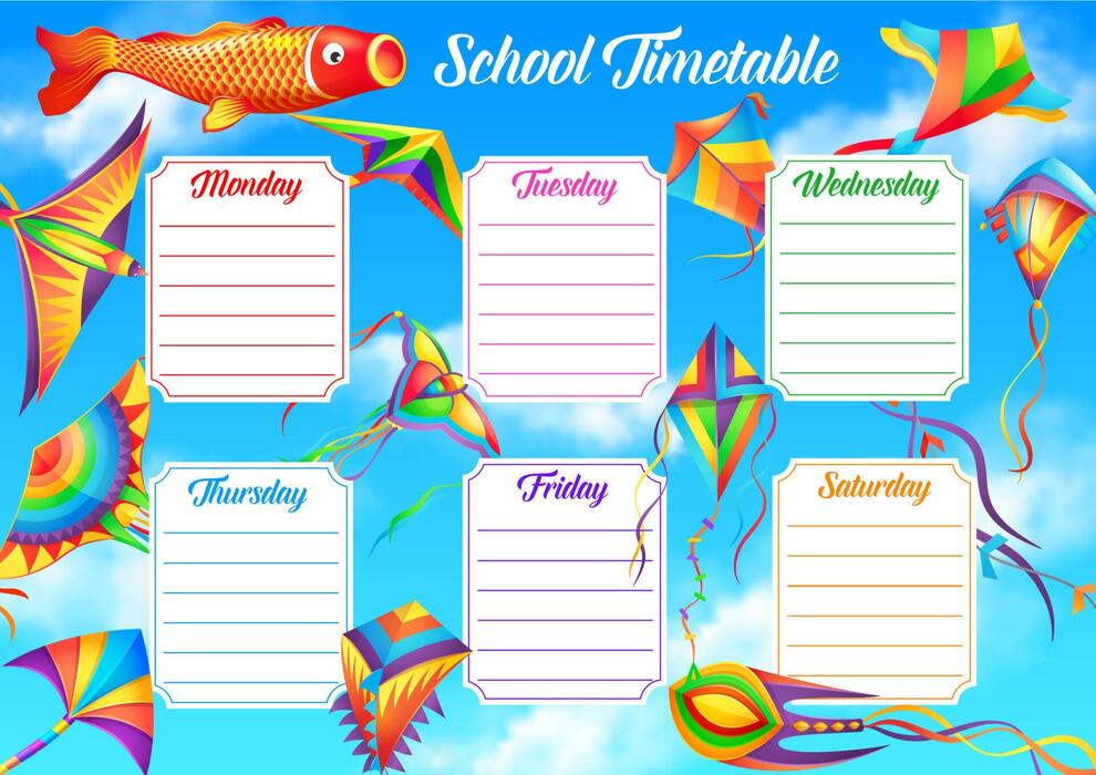 School Timetable Template Vector Art, Icons, and Graphics for Free Download