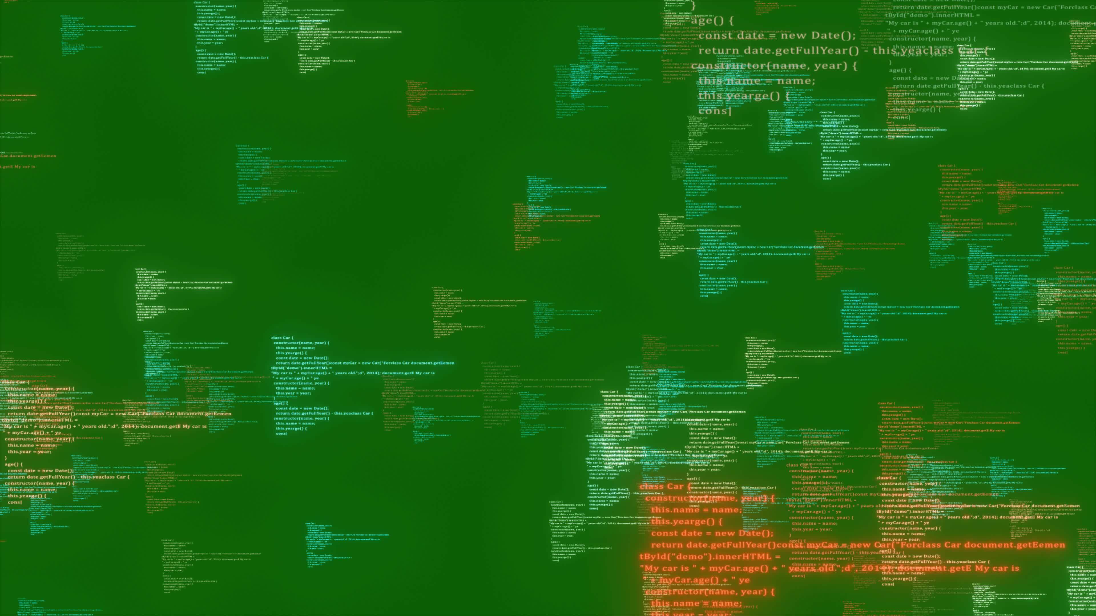 Programming Language Code Text Animation Digital Computer Programming Code Animation On Green