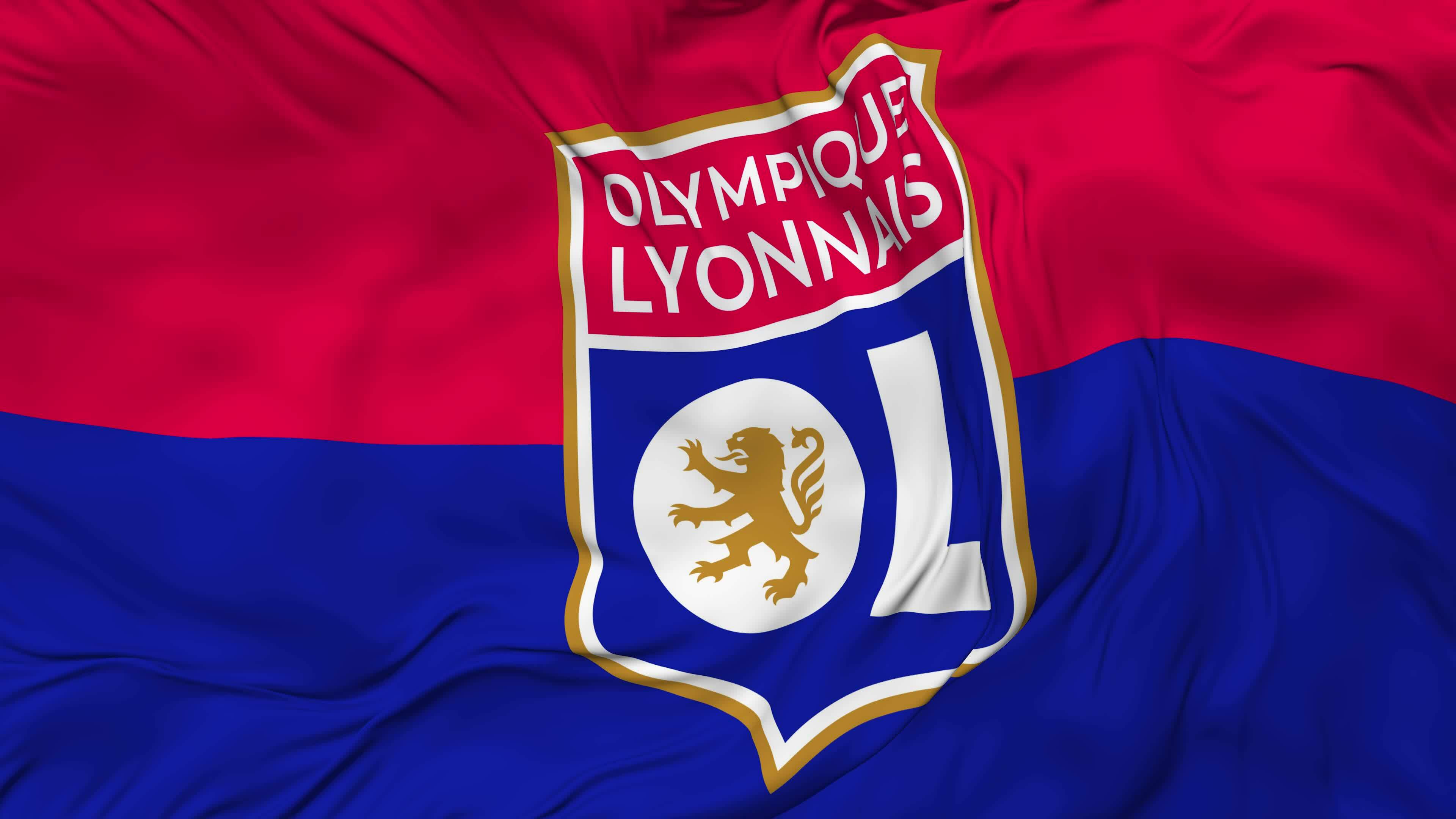 Olympique Lyonnais Football Club, Lyon Flag Seamless Looping Background, Looped Cloth Waving ...
