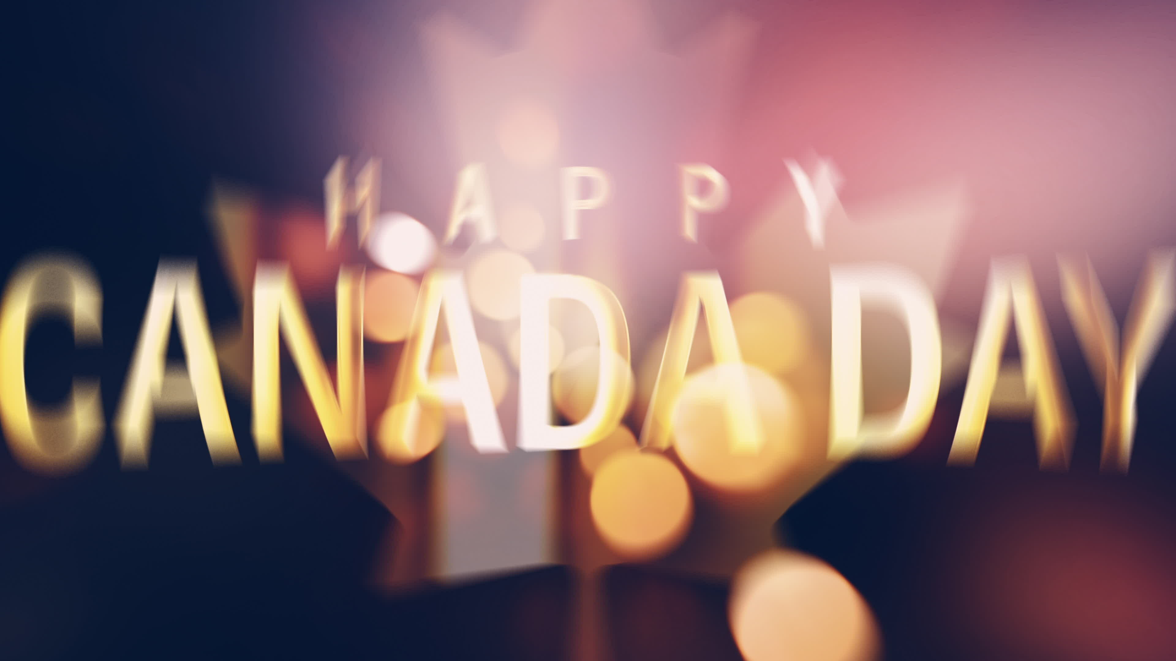 HAPPY CANADA DAY golden text and bokeh 23873152 Stock Video at Vecteezy