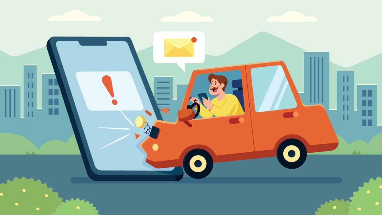 Distracted Driving Vector Art, Icons, and Graphics for Free Download
