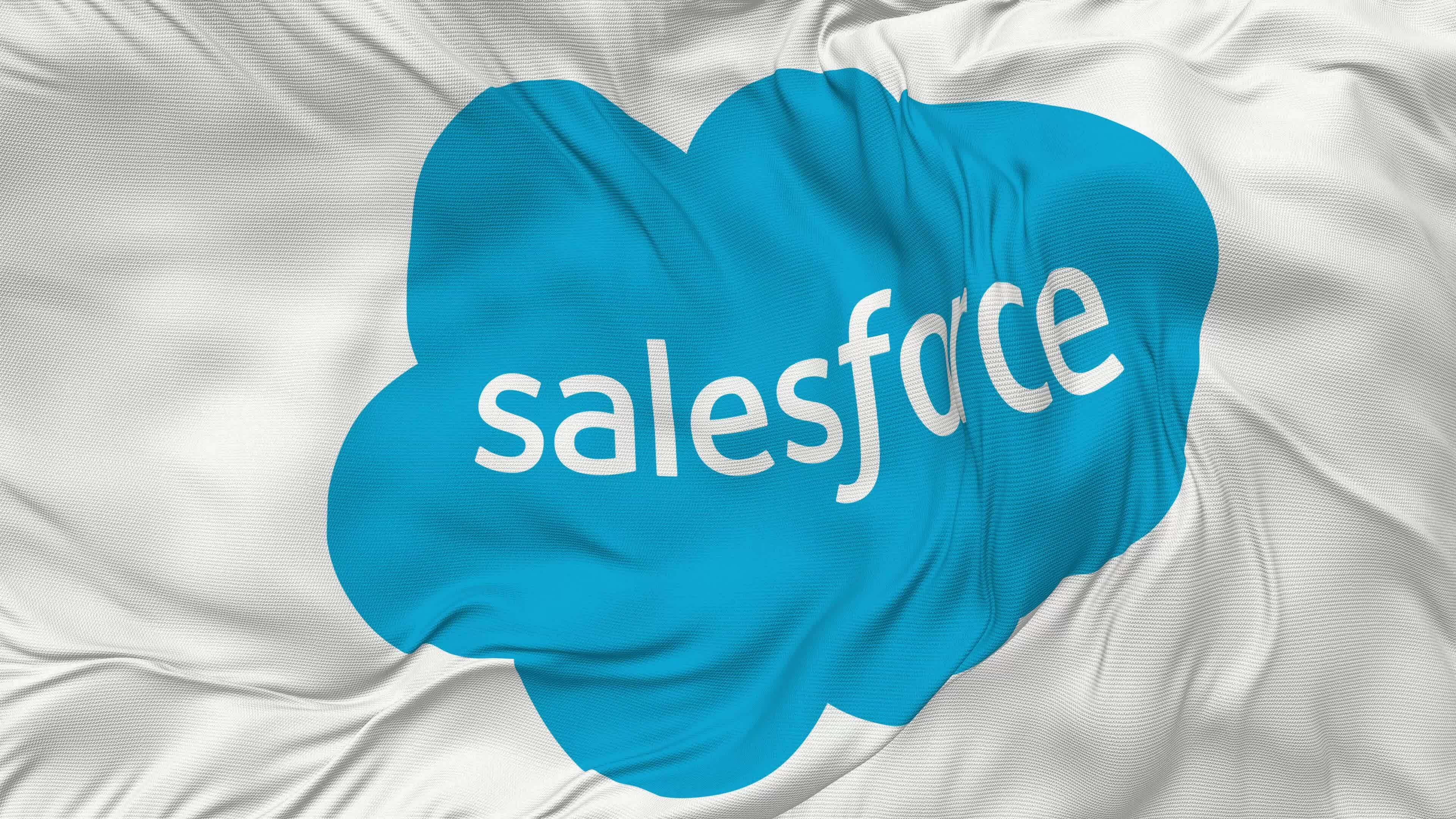 Salesforce Inc Flag Seamless Looping Background Looped Bump Texture Cloth Waving Slow Motion