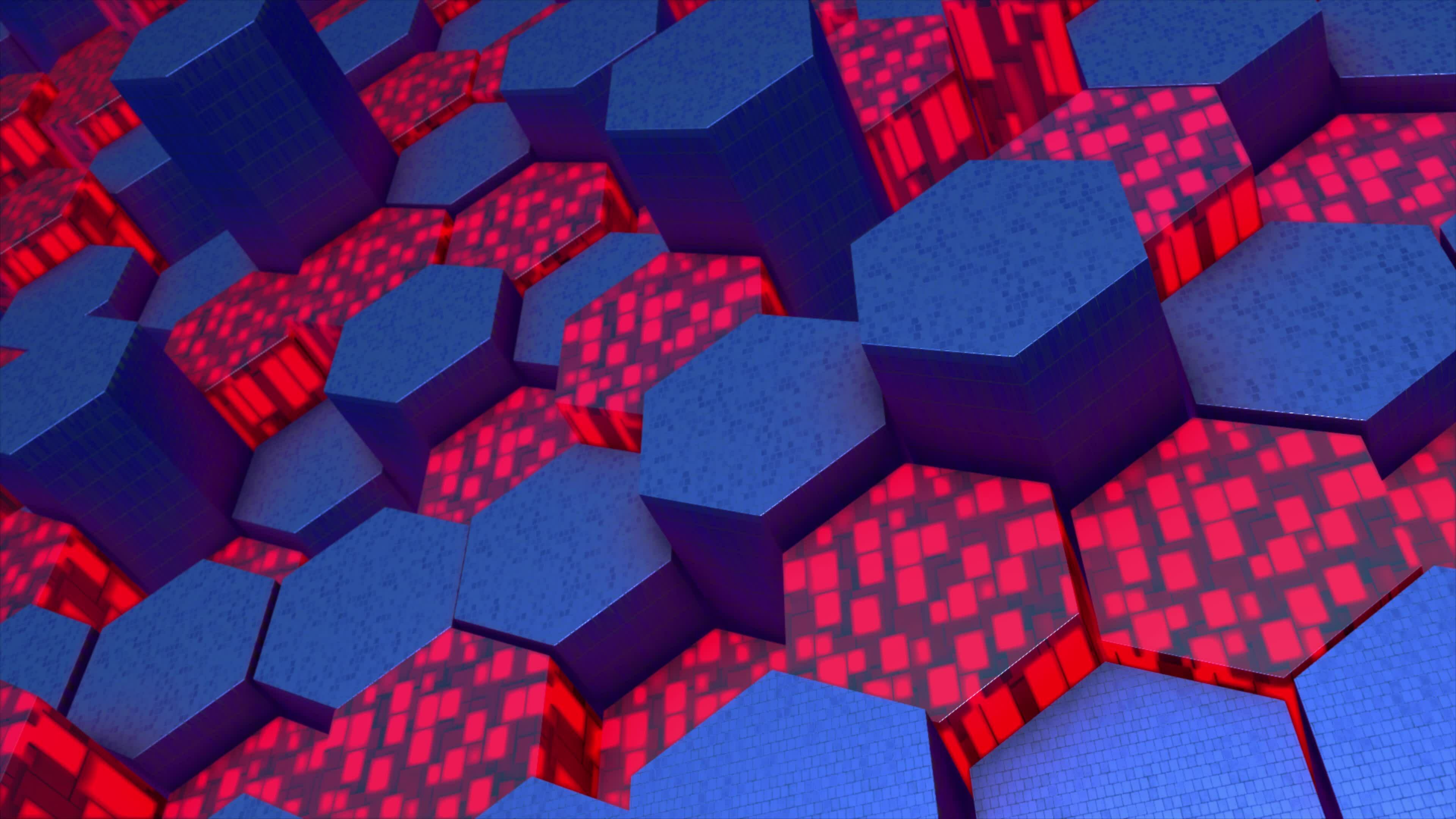 Animated Red And Blue 3d Moving Hexagonal Shaped Pattern Background 23887218 Stock Video At Vecteezy