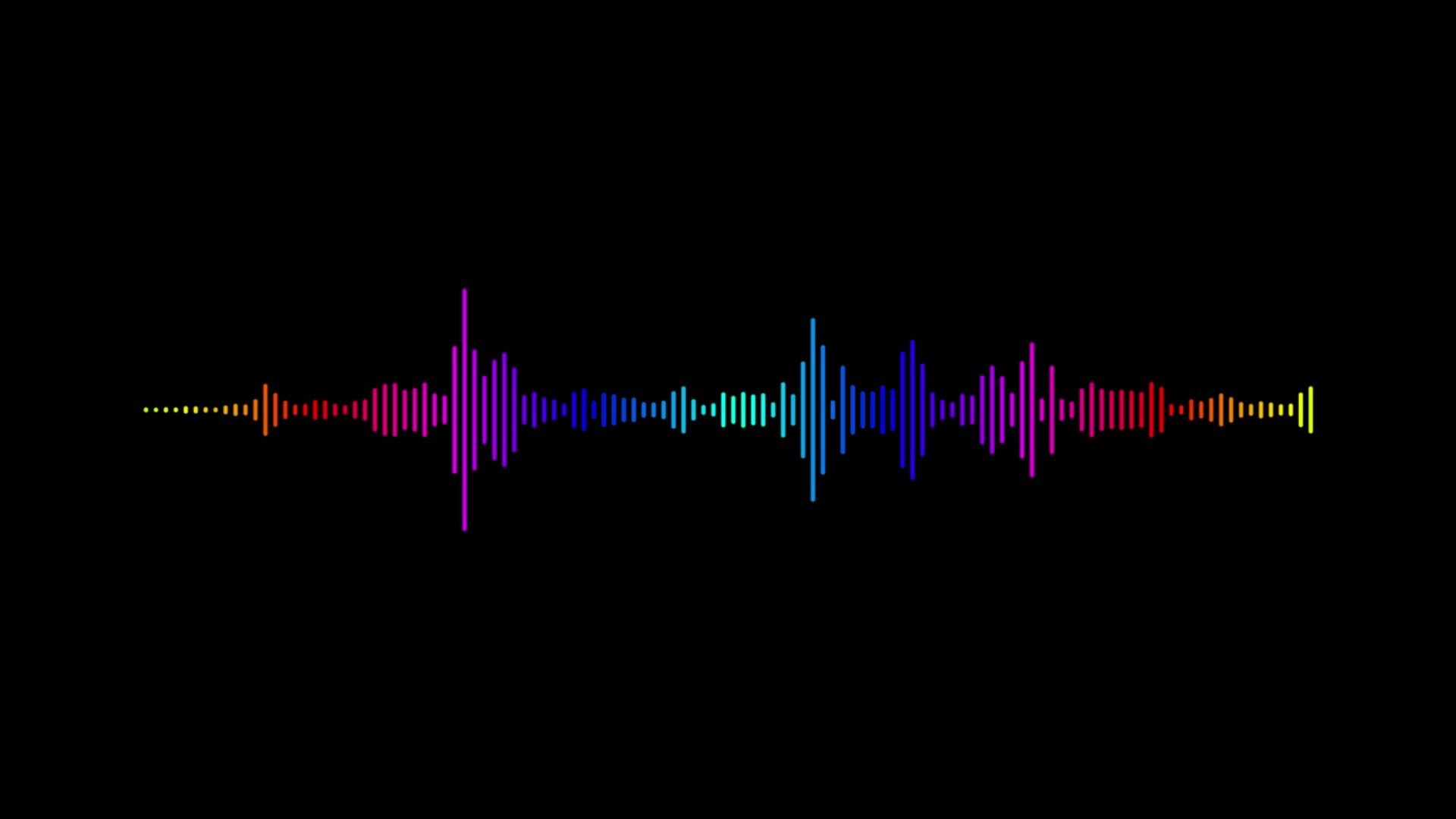 Sound wave pattern of abstract multicolored on black background, sound spectrum dance, sound ...