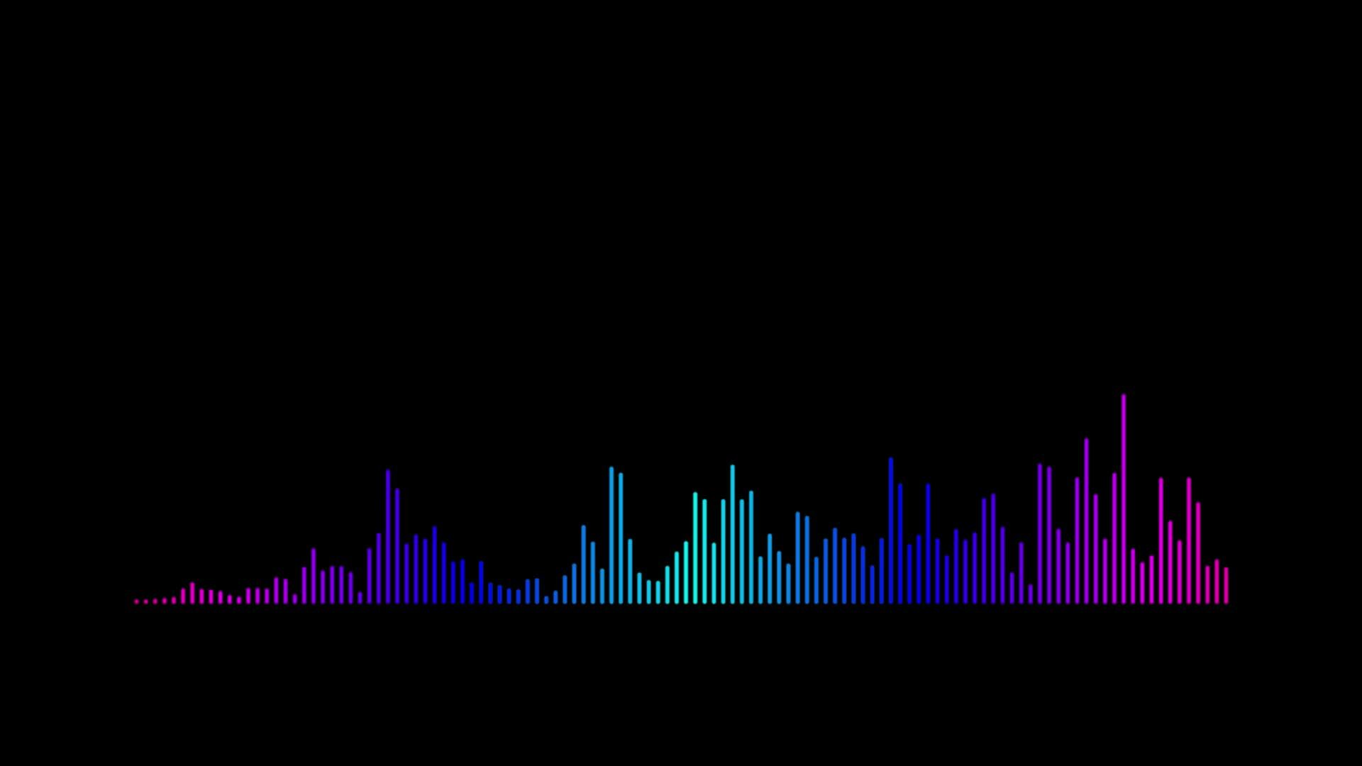 Digital sound wave pattern of abstract multicolored on black background ...