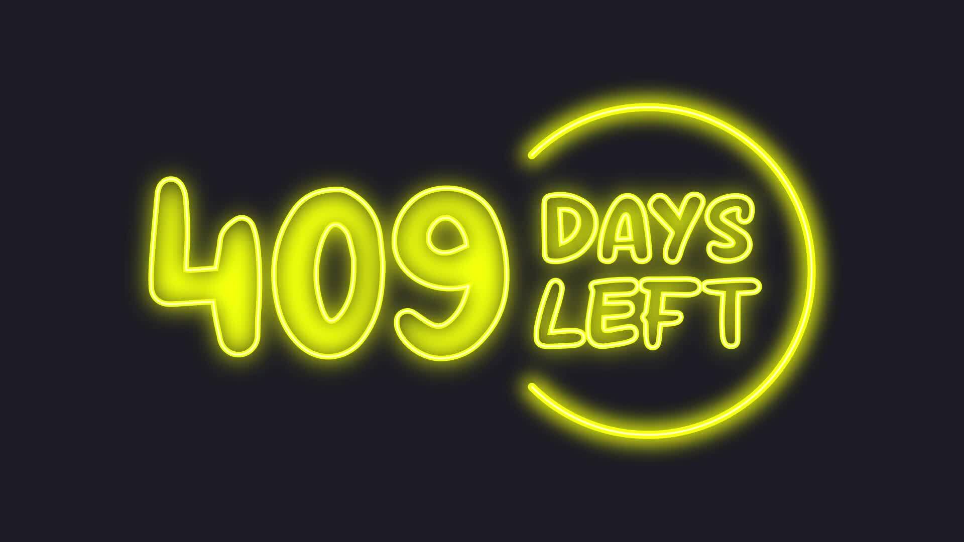 409 day left neon light animated 23894347 Stock Video at Vecteezy