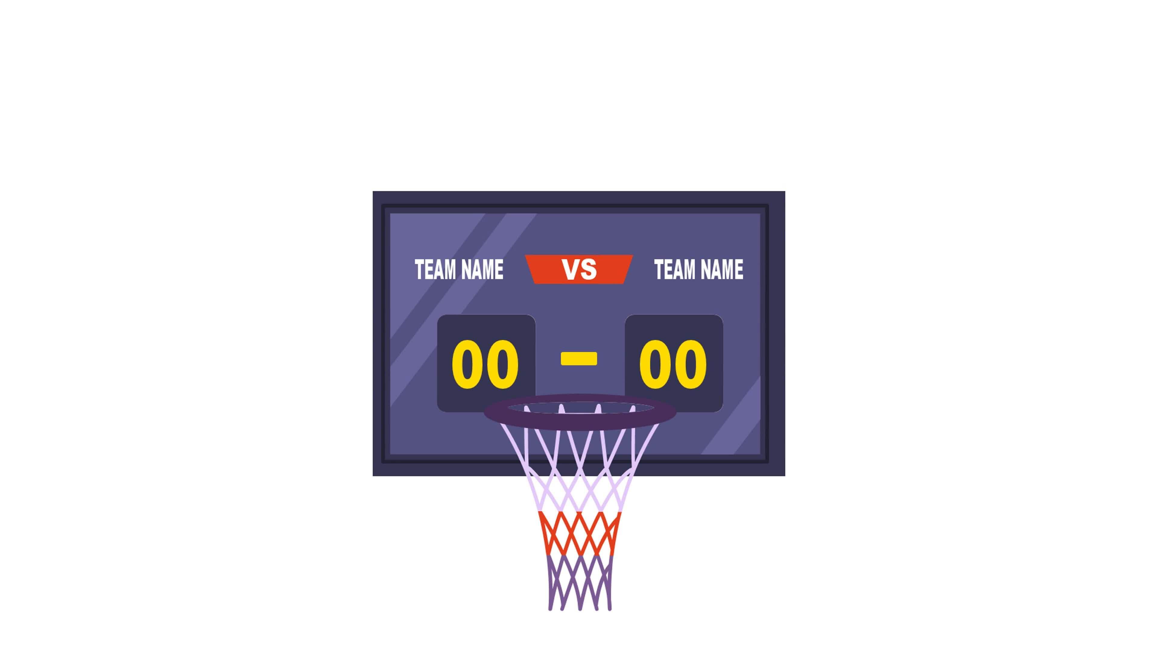 Cartoon Basketball Scoreboard