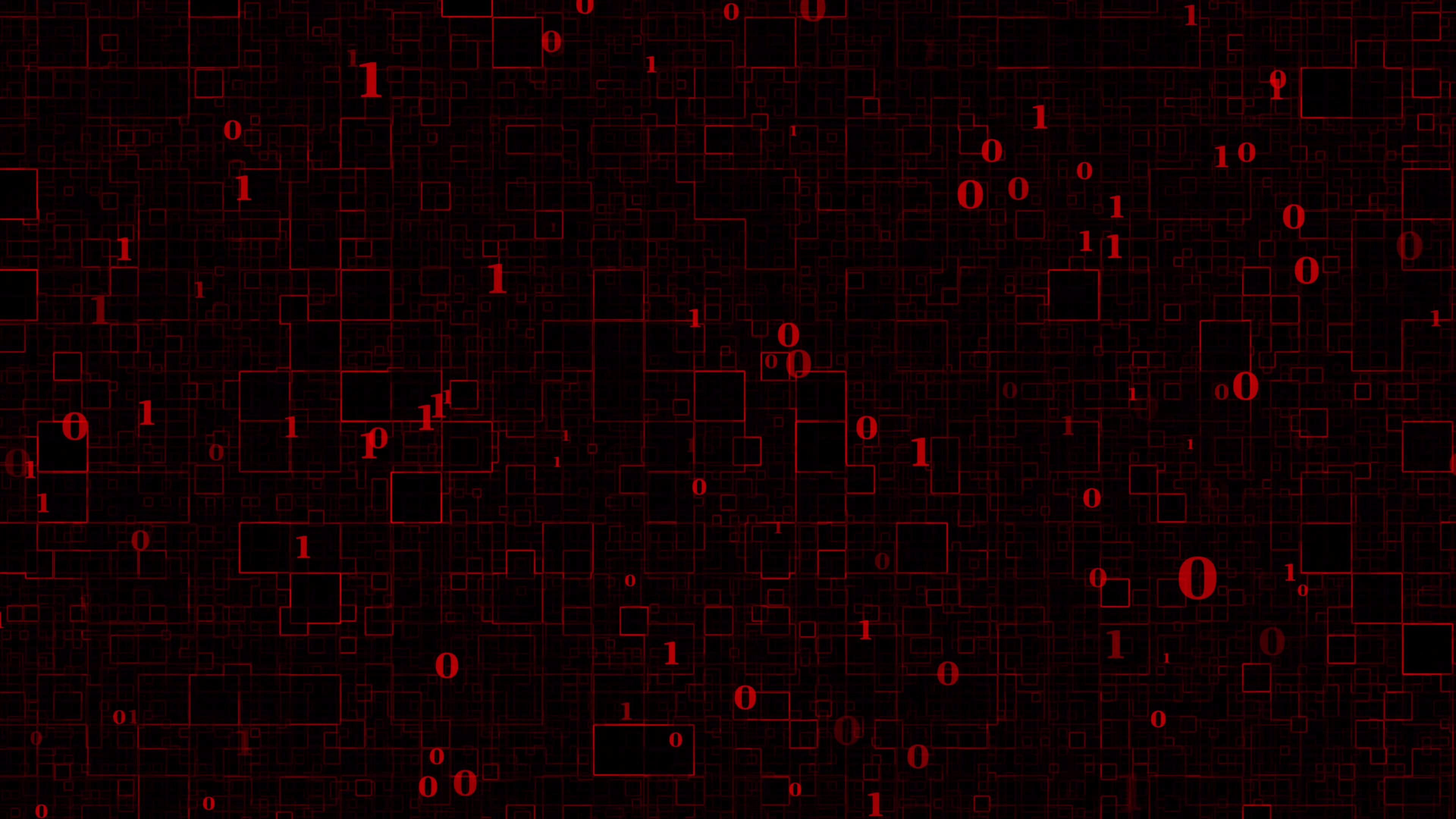 Animated binary red color abstract box pattern dark technology background 23924976 Stock Video ...