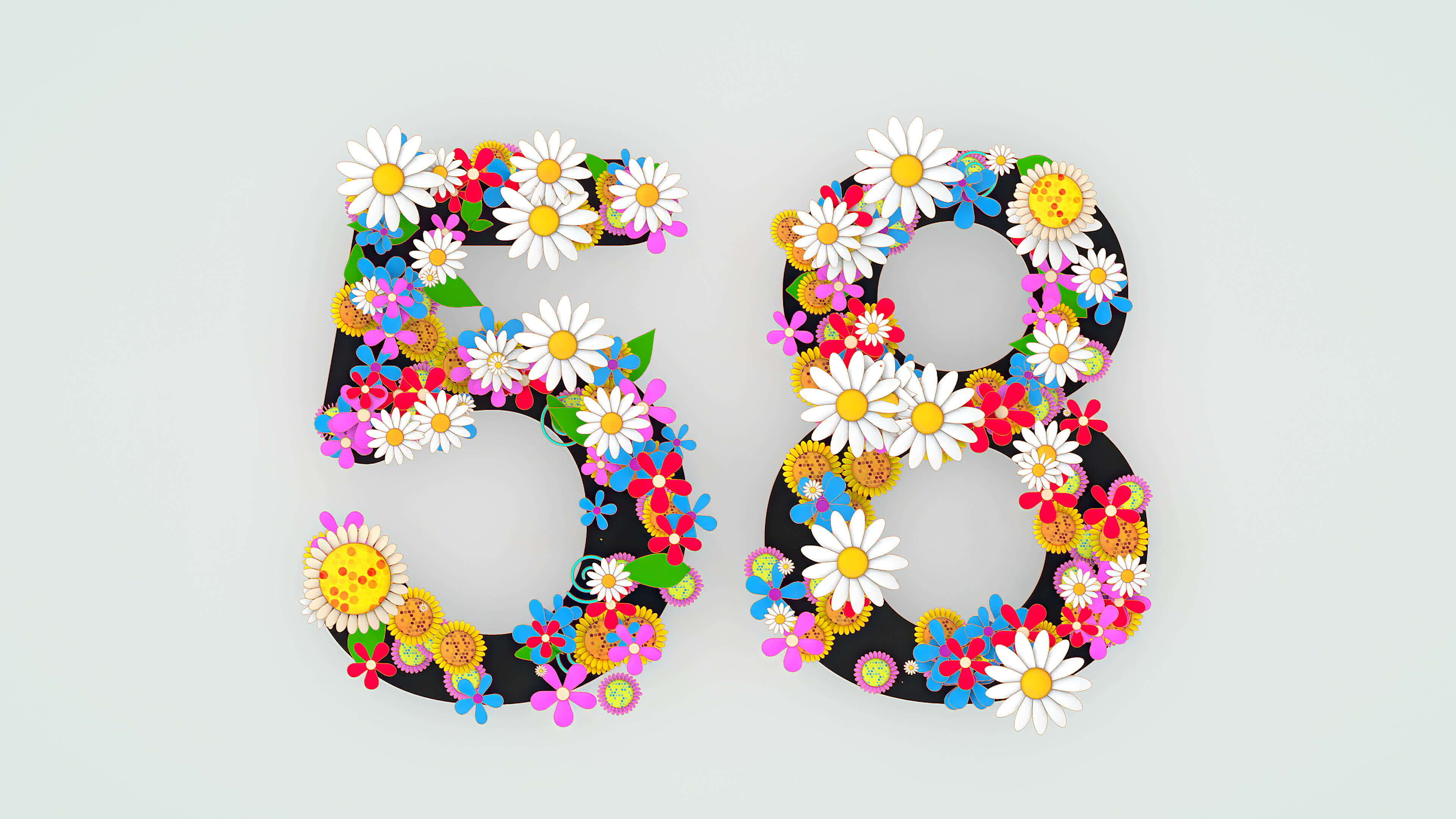 Numerical digit floral animation, 58. 23949863 Stock Video at Vecteezy