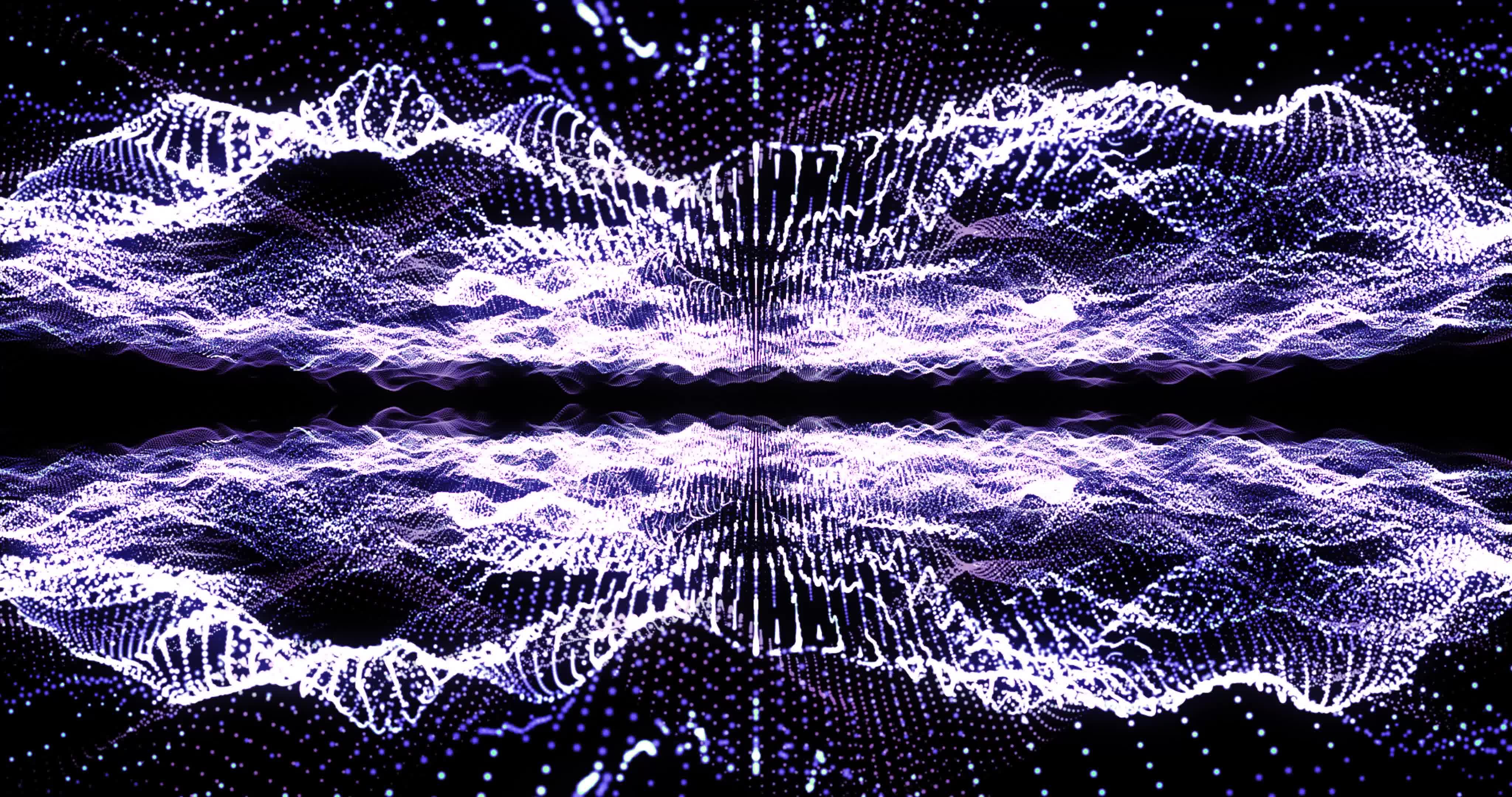 Technological abstract background of waves and particles with smooth ... Technological abstract background of waves and particles with smooth ...