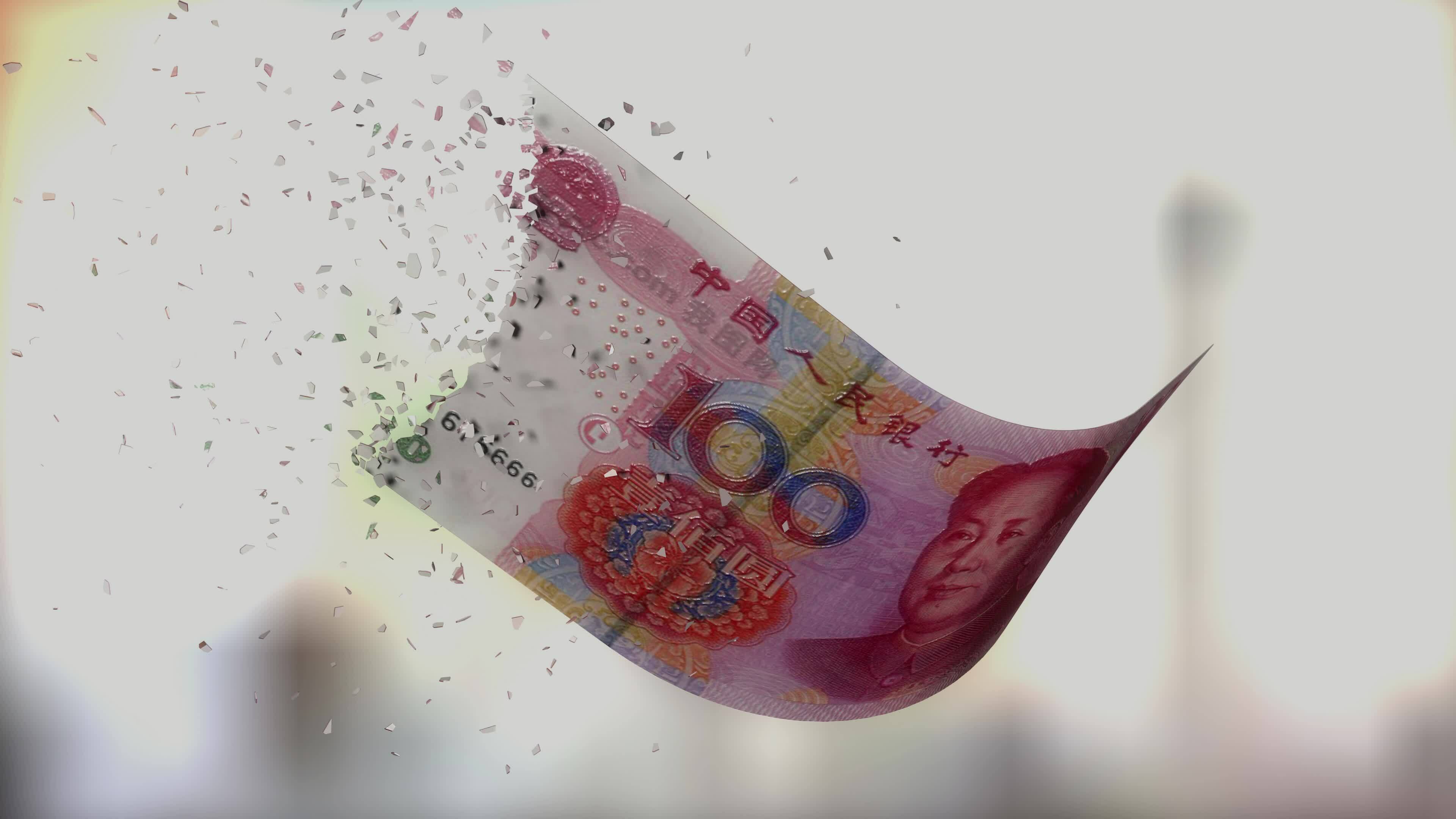 Fiat Currency Devaluing Losing Value Yuan 23956672 Stock Video At