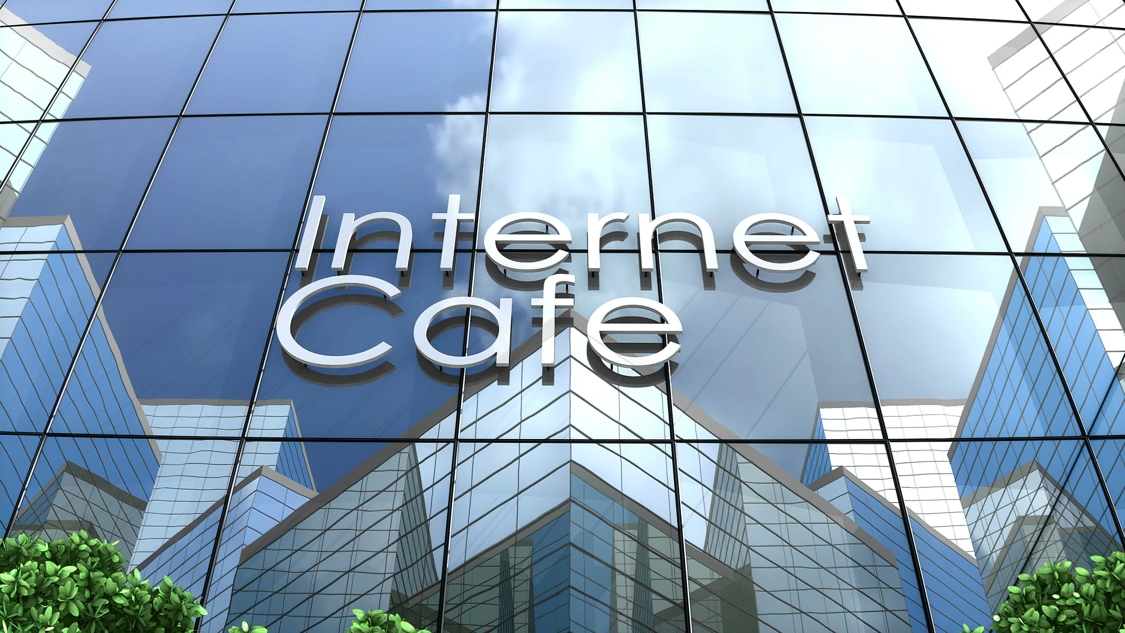 Internet Cafe glass building cloudy timelapse. 23960524 Stock Video at Vecteezy