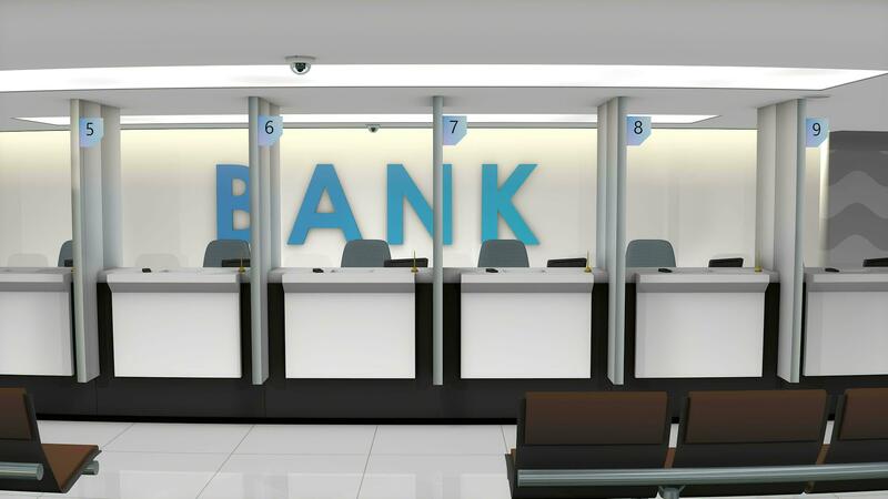 Local banking service counter 23965289 Stock Video at Vecteezy
