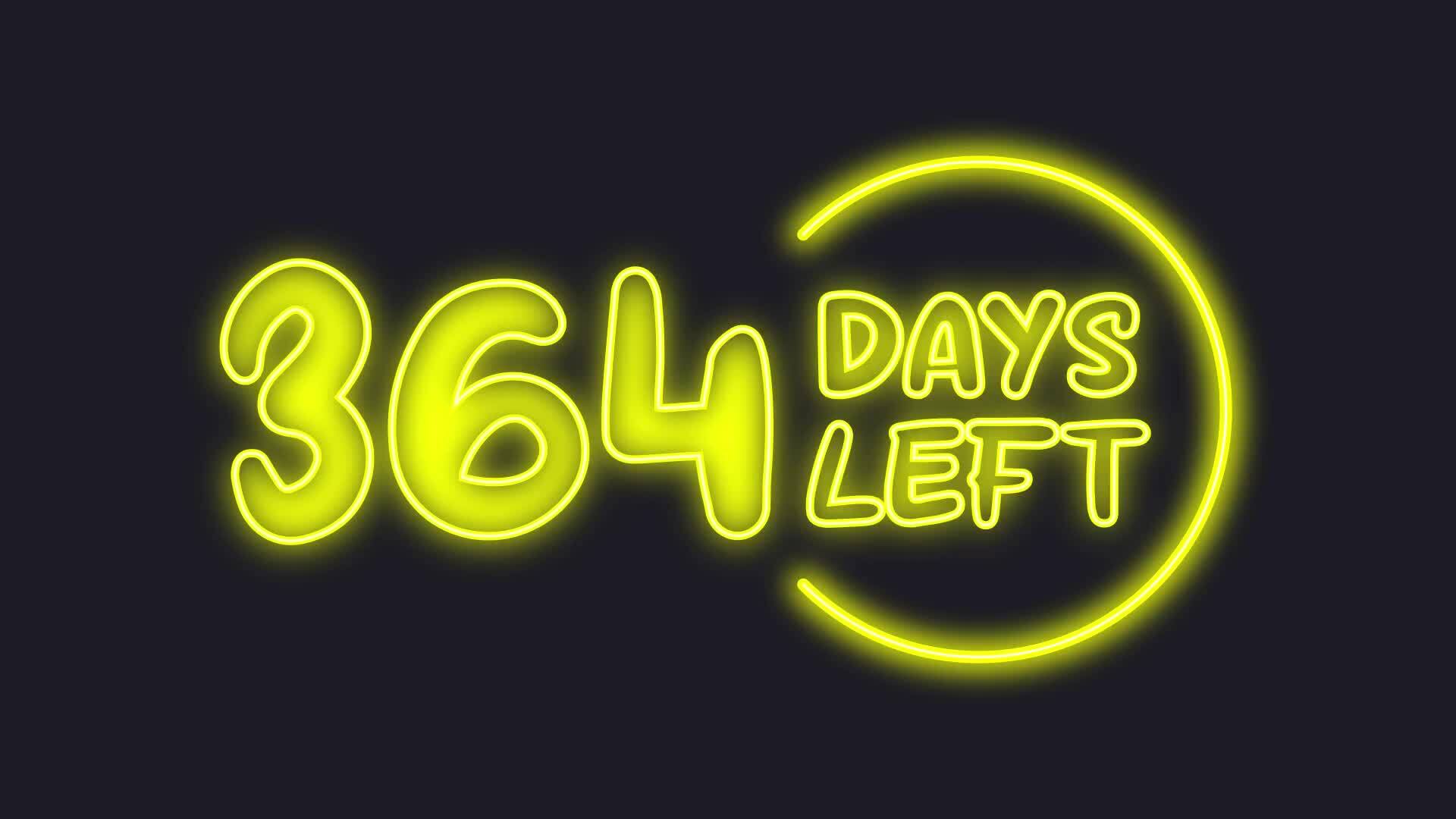 364 day left neon light animated 23981063 Stock Video at Vecteezy