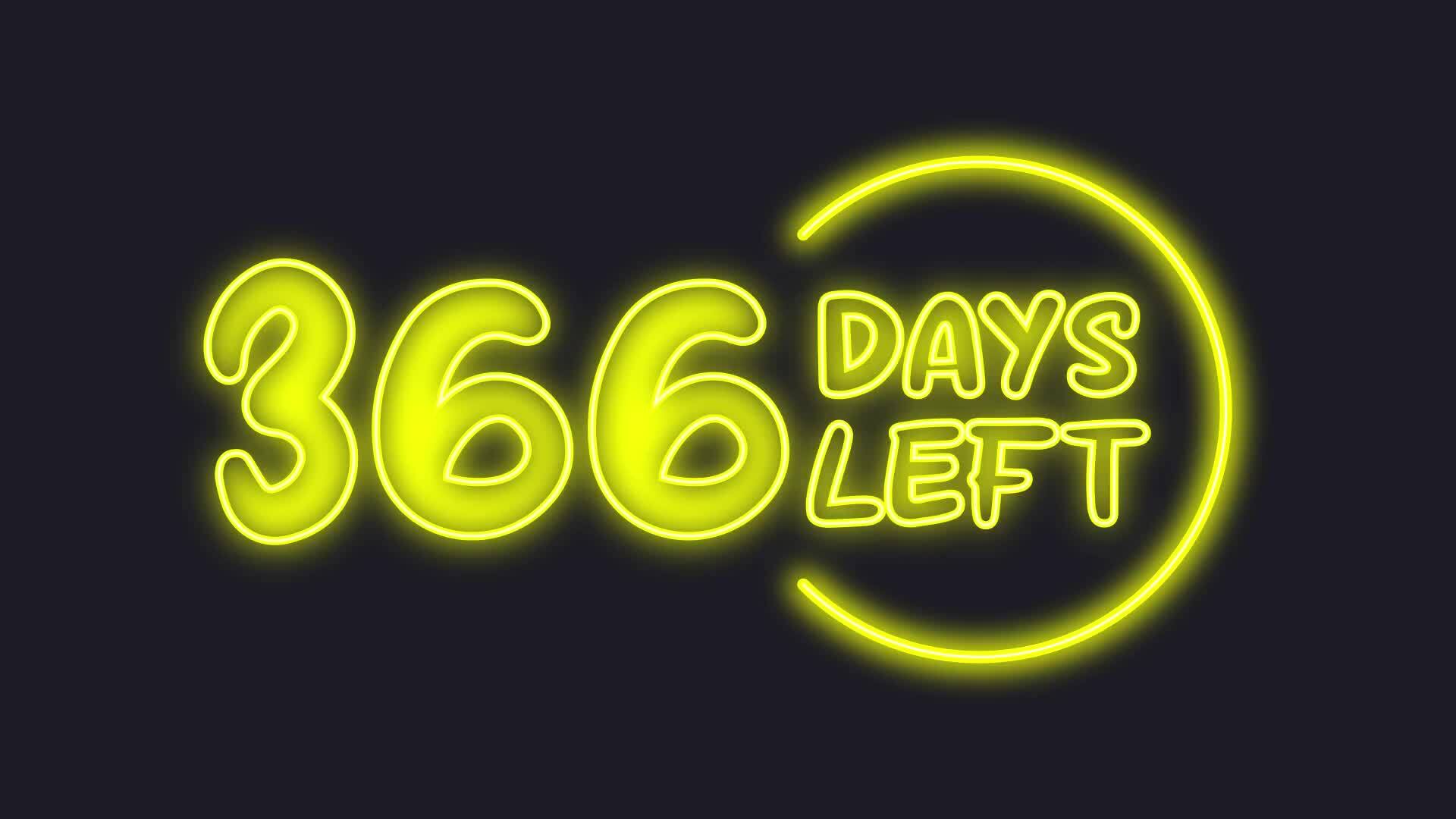 366 day left neon light animated 23981069 Stock Video at Vecteezy