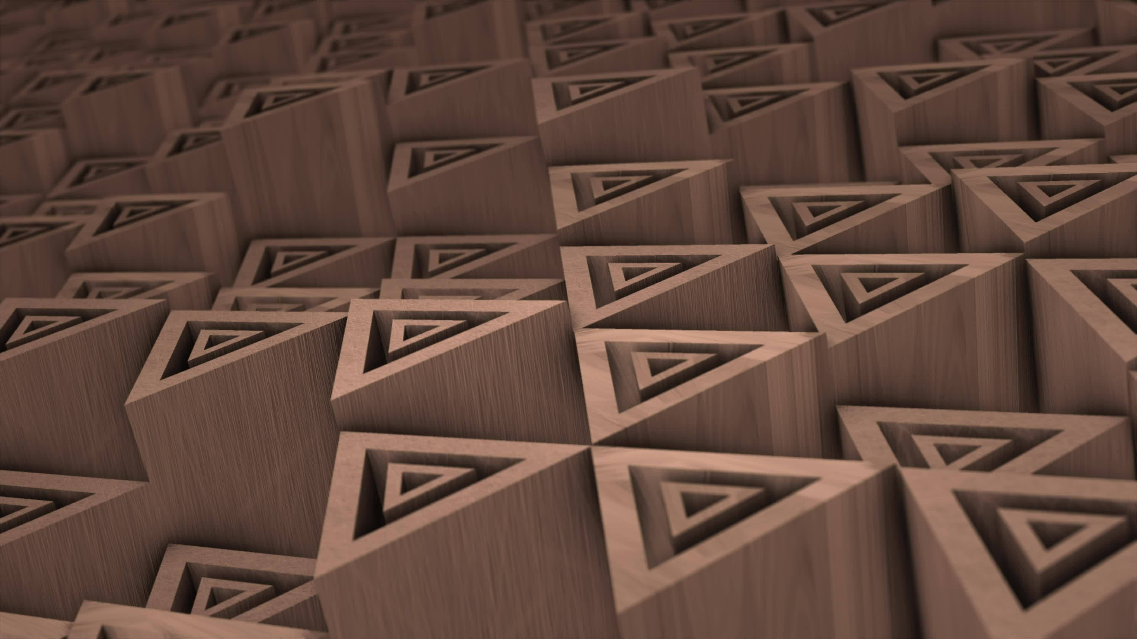 brown color 3d geometrical triangular block moving up and down ...