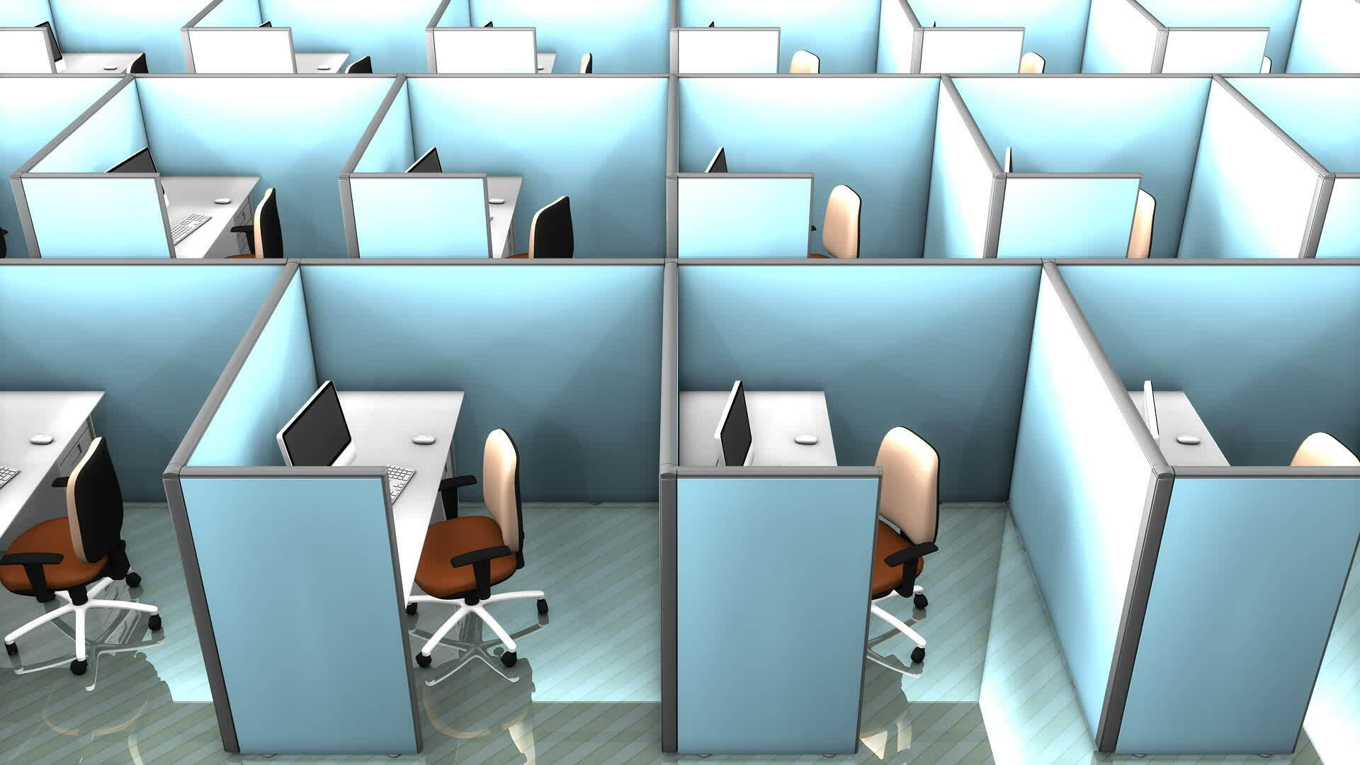 Office Cubicles Interior Building Partition Space Work 23981724 Stock Video At Vecteezy