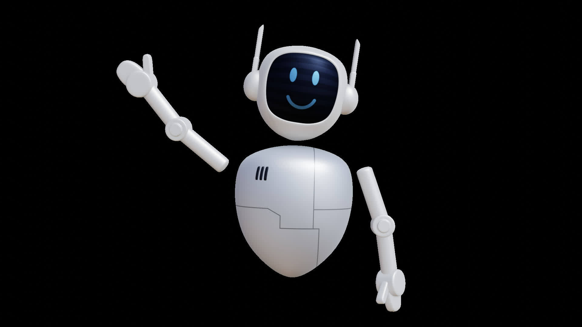 Robot 3D animation fly and wave hands 24028134 Stock Video at Vecteezy