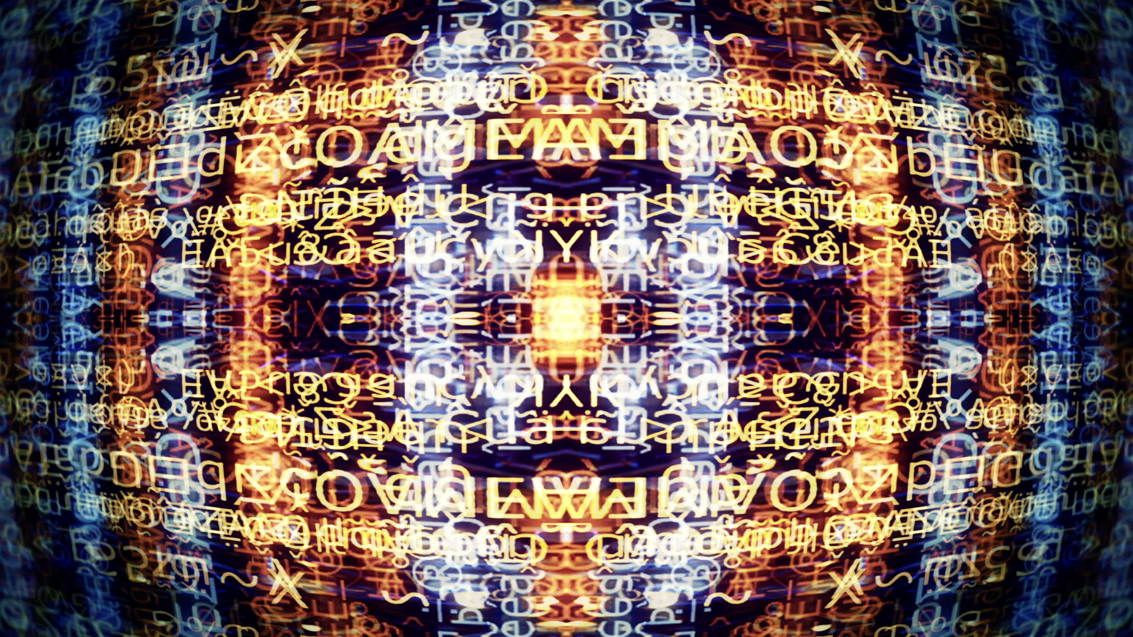 Streaming Data Abstraction With Numbers Letters And Light Effects Loop 24028260 Stock Video