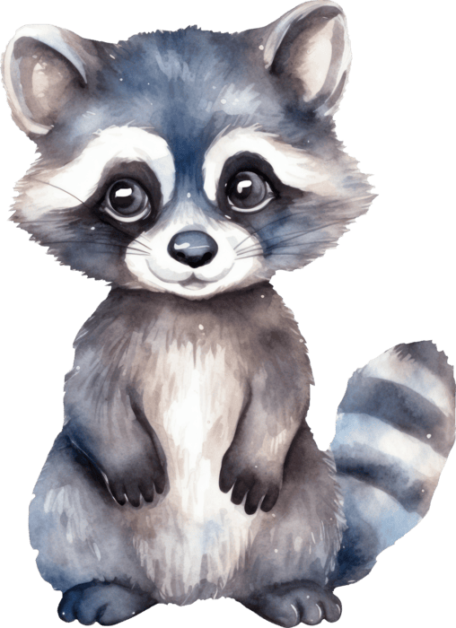 Raccoon Watercolor PNGs for Free Download