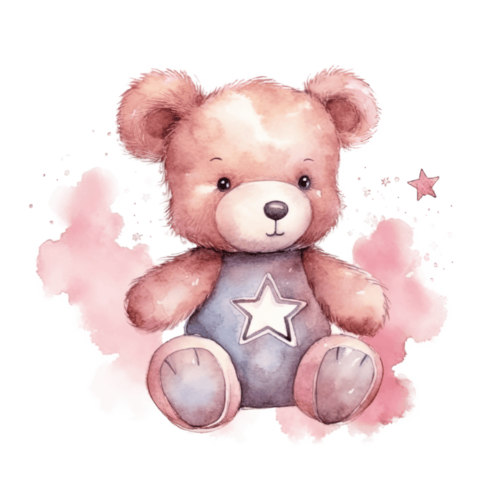 Teddy Bear Watercolor PNGs for Free Download