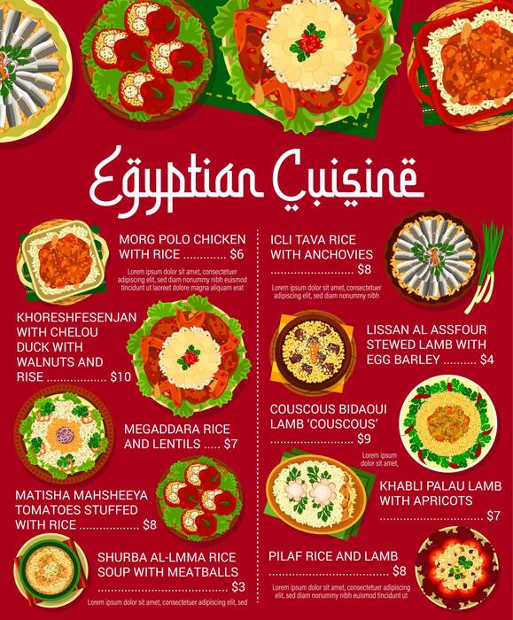 Arabic Food Menu Vector Art, Icons, and Graphics for Free Download