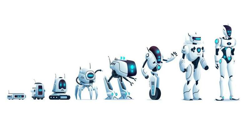 Robot Evolution Vector Art, Icons, and Graphics for Free Download