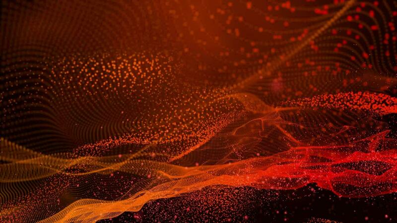 3D abstract digital technology animated red light particles on red background. 24128838 Stock ...