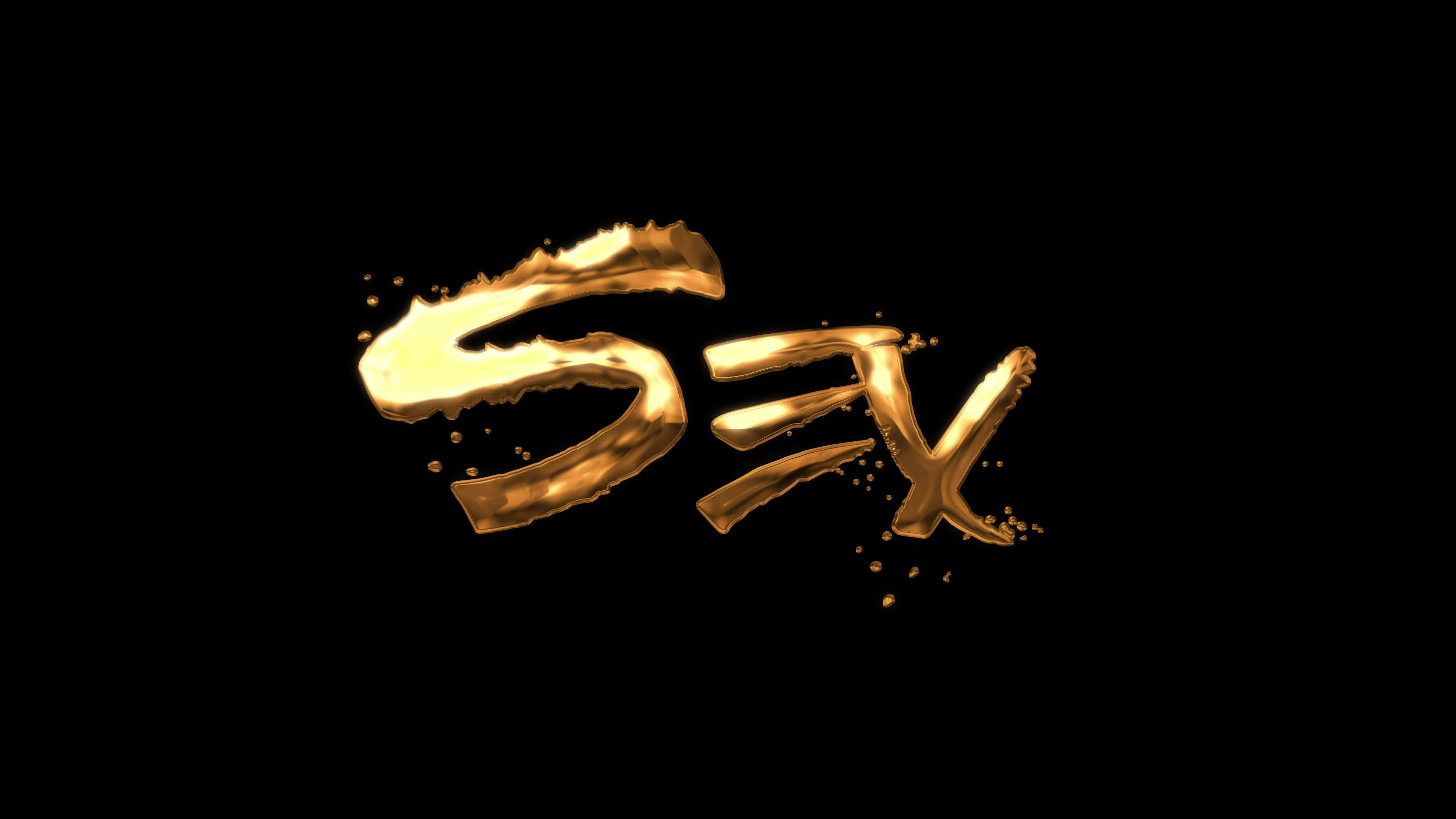 Sex Title Text Animation With Ink Gold Color And Black Background Great For Greeting Videos