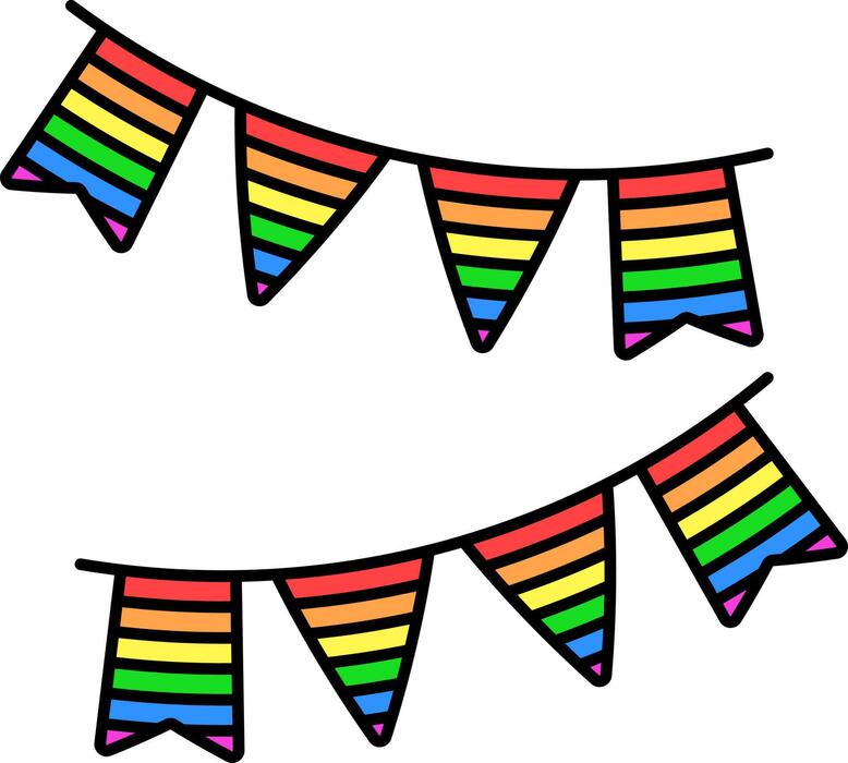 Rainbow Bunting Vector Art, Icons, and Graphics for Free Download