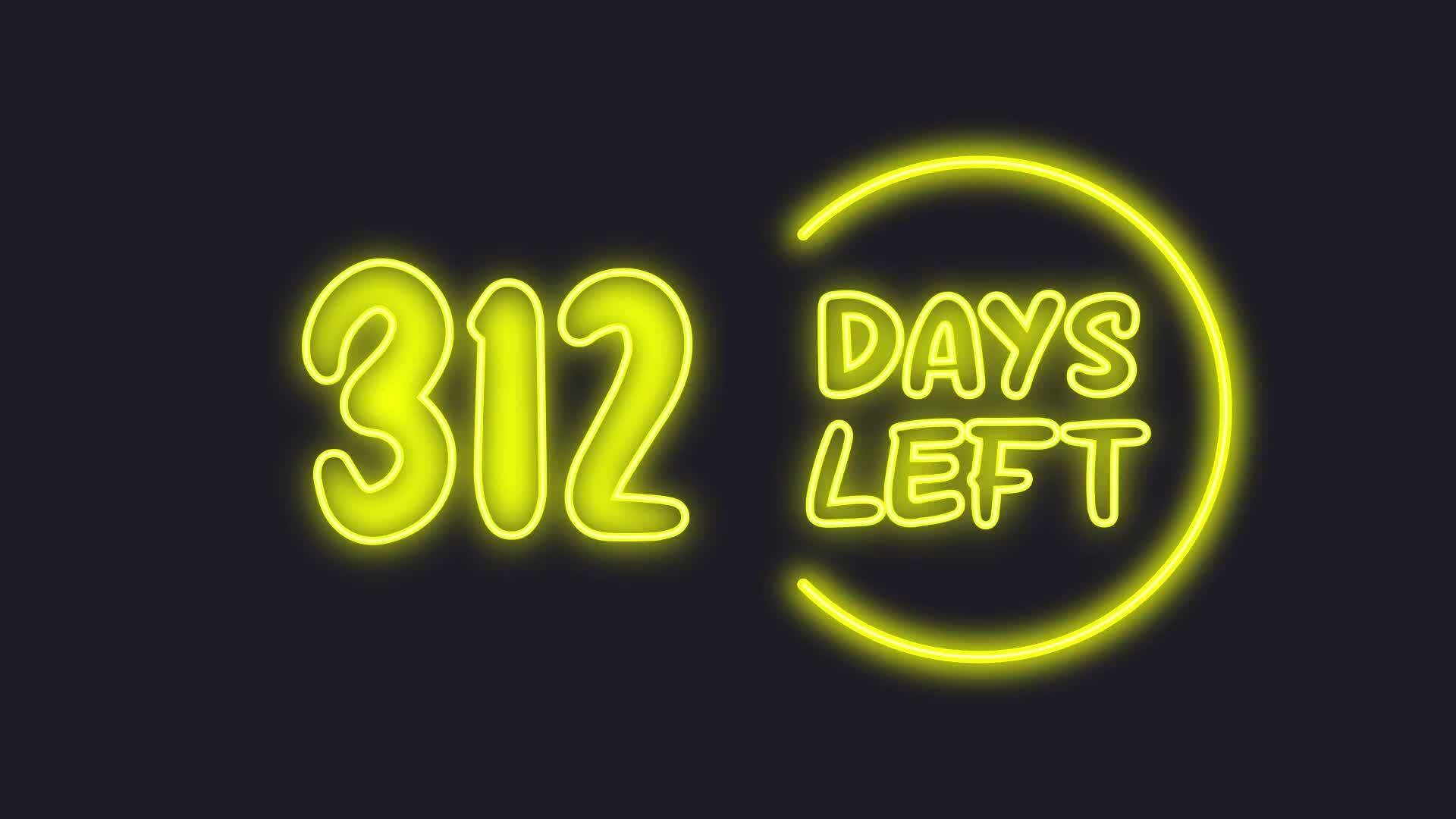 312 day left neon light animated 24190635 Stock Video at Vecteezy
