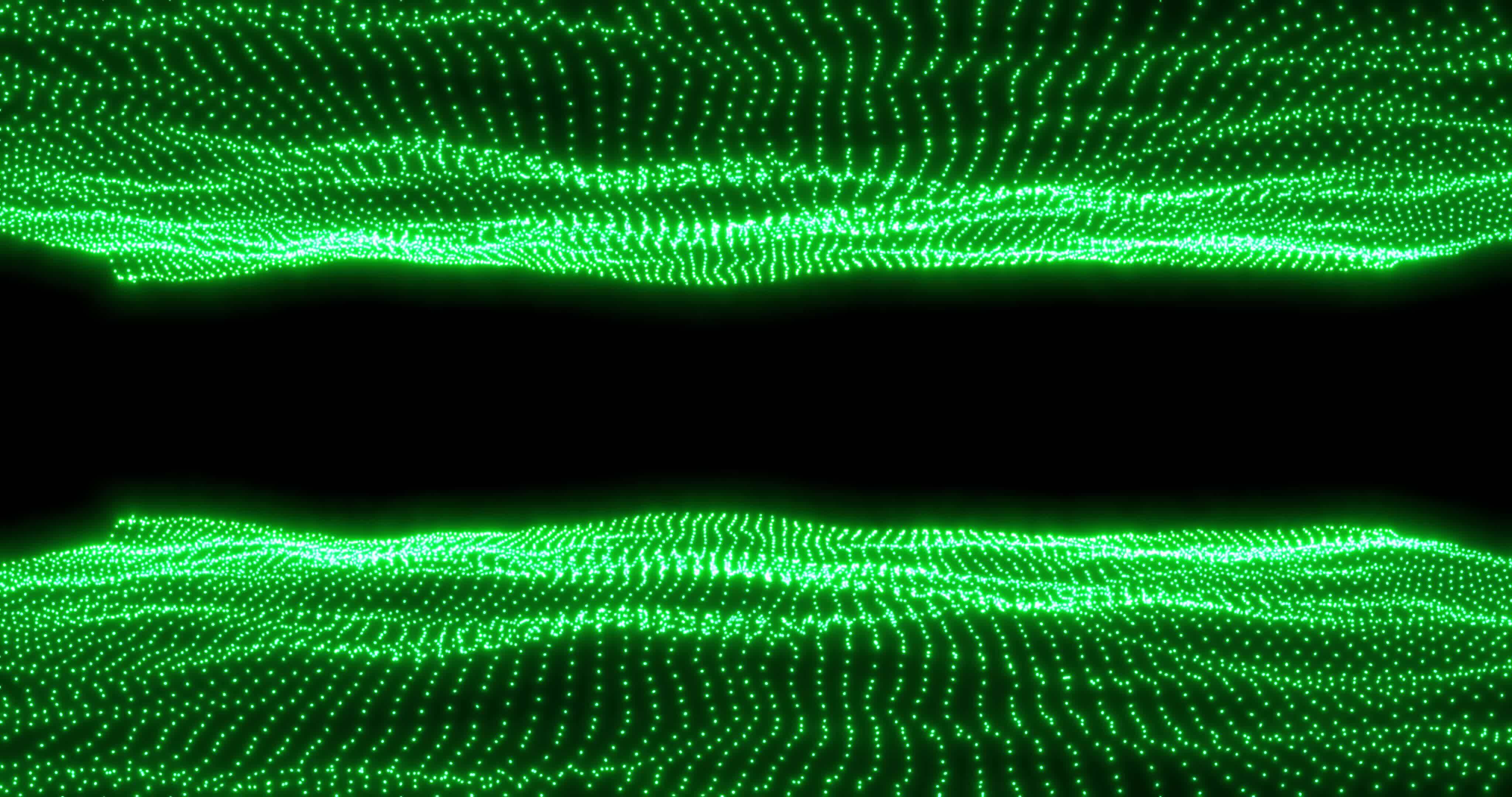 Abstract Green Futuristic Wave Grid Digital Technology 3d Block Network Grid Made By Wave