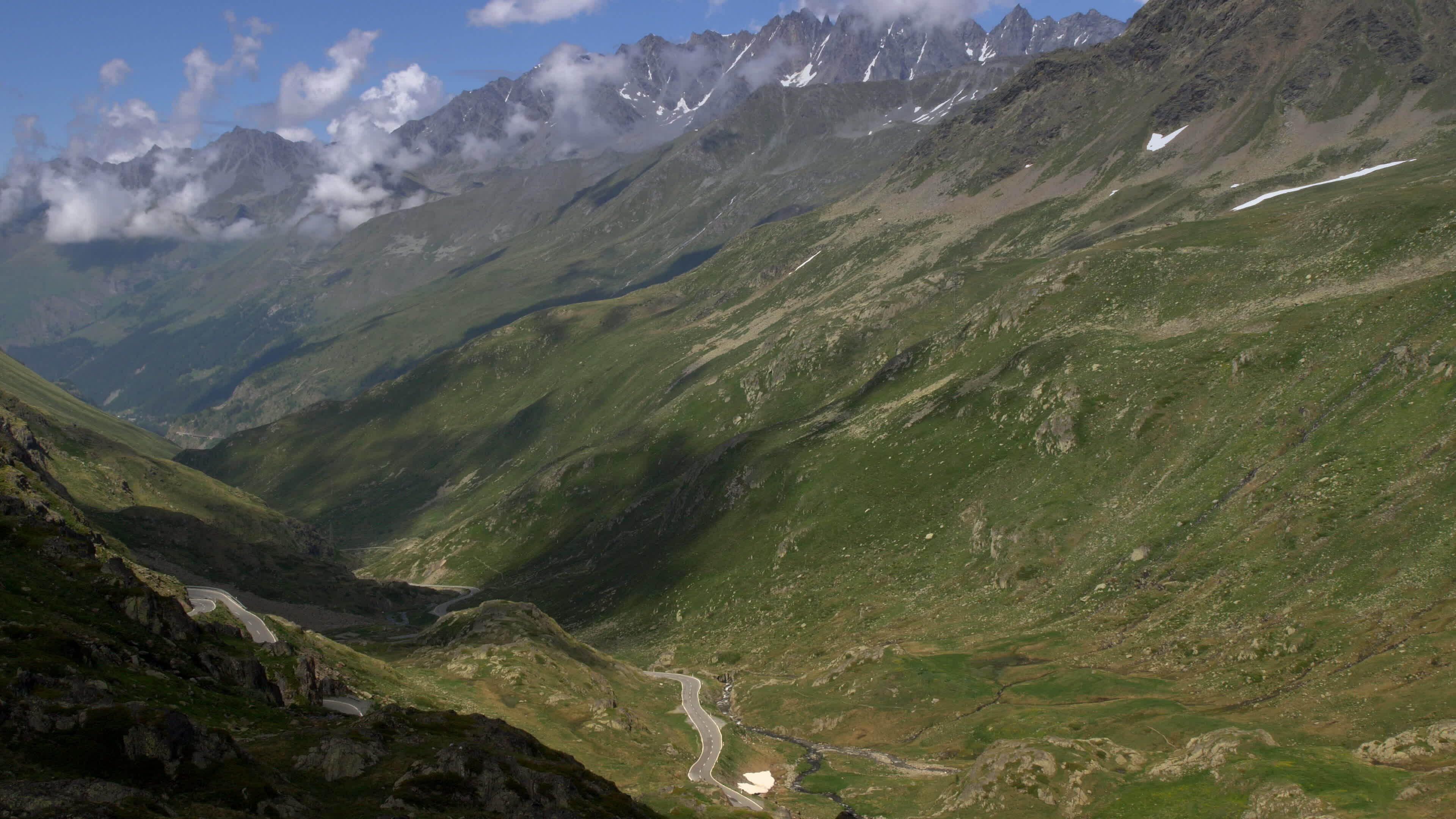 Great St Bernard Pass Road In The Switzerland Winding Alpine Road