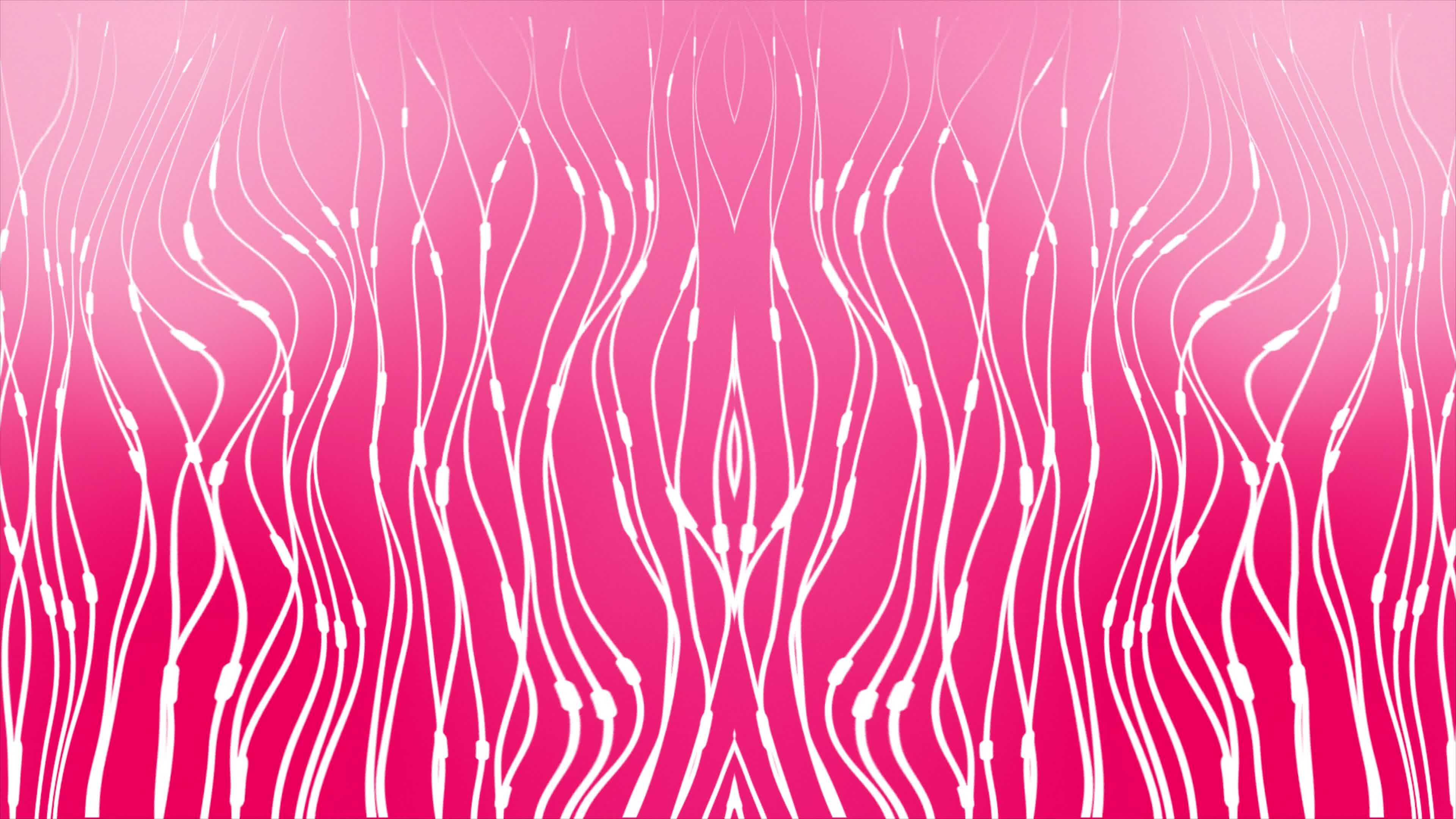 white color wavy abstract lines moving over dark pink background ...